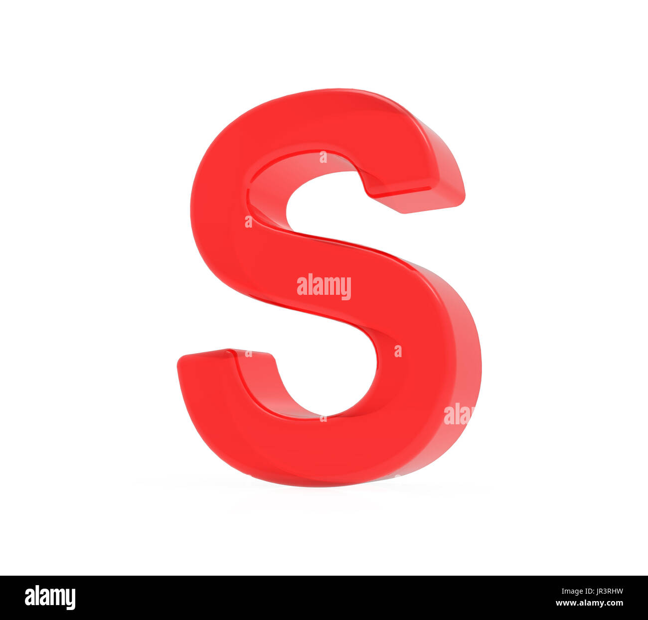 red letter S, 3D rendering graphic isolated on white background Stock ...