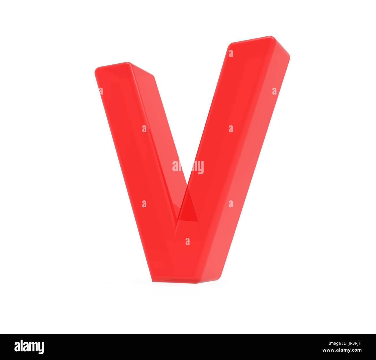 red letter V, 3D rendering graphic isolated on white background Stock ...