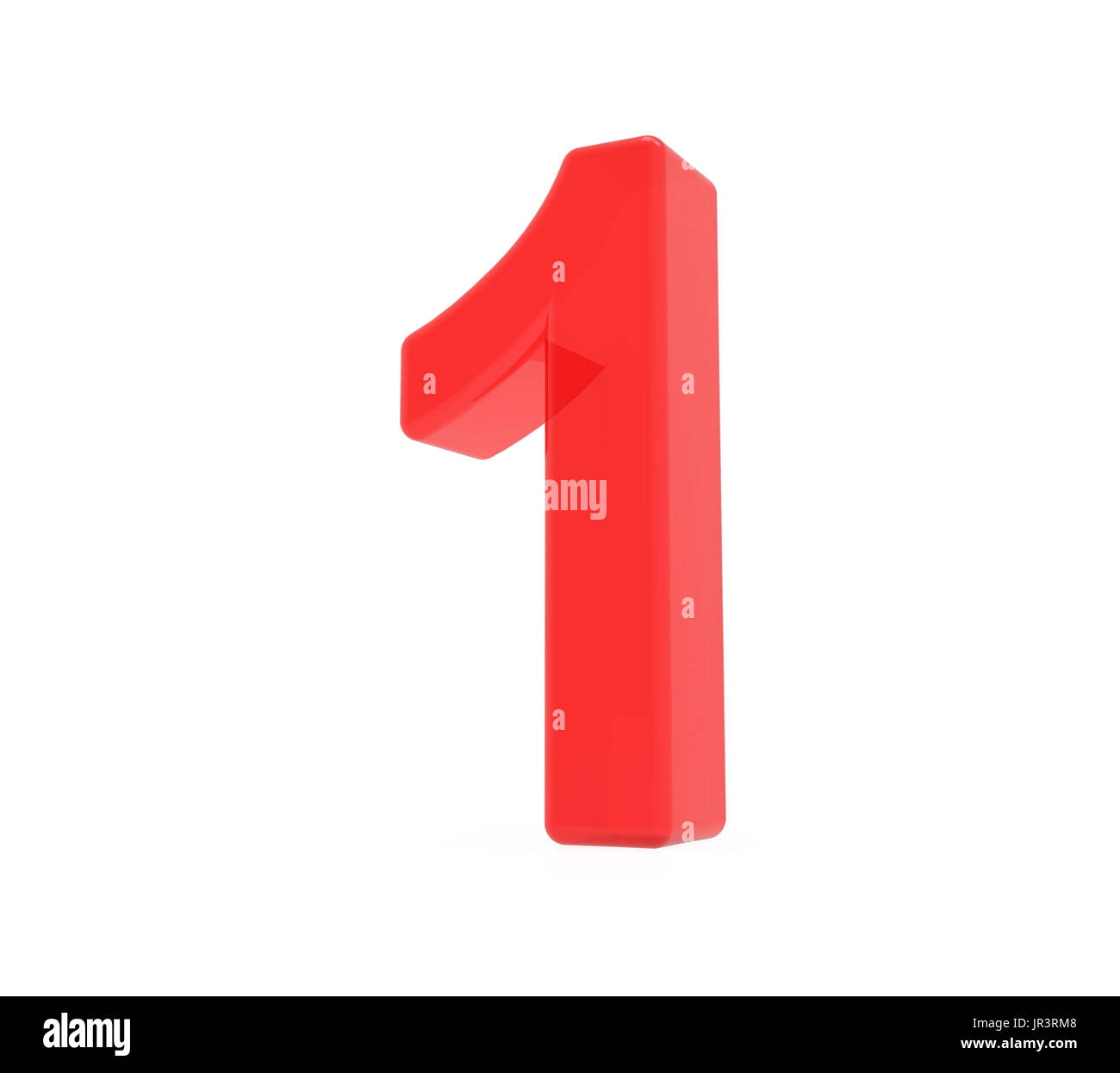 red number 1, 3D rendering graphic isolated on white background Stock ...