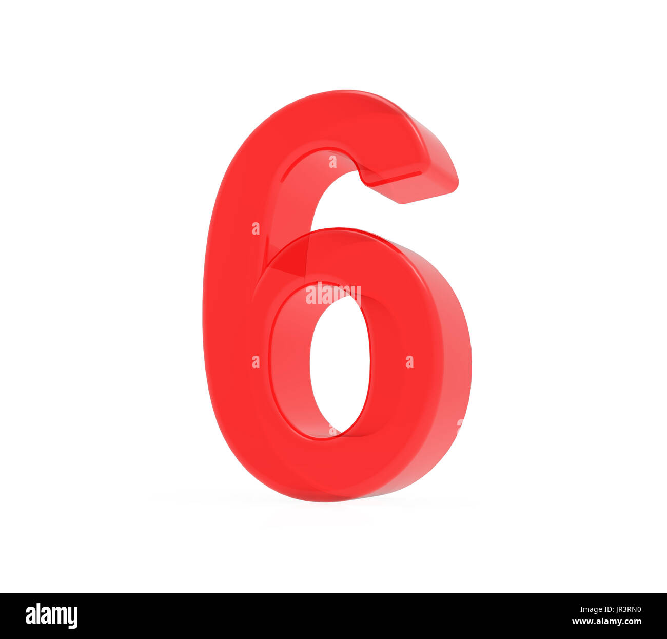 red number 6, 3D rendering graphic isolated on white background Stock ...