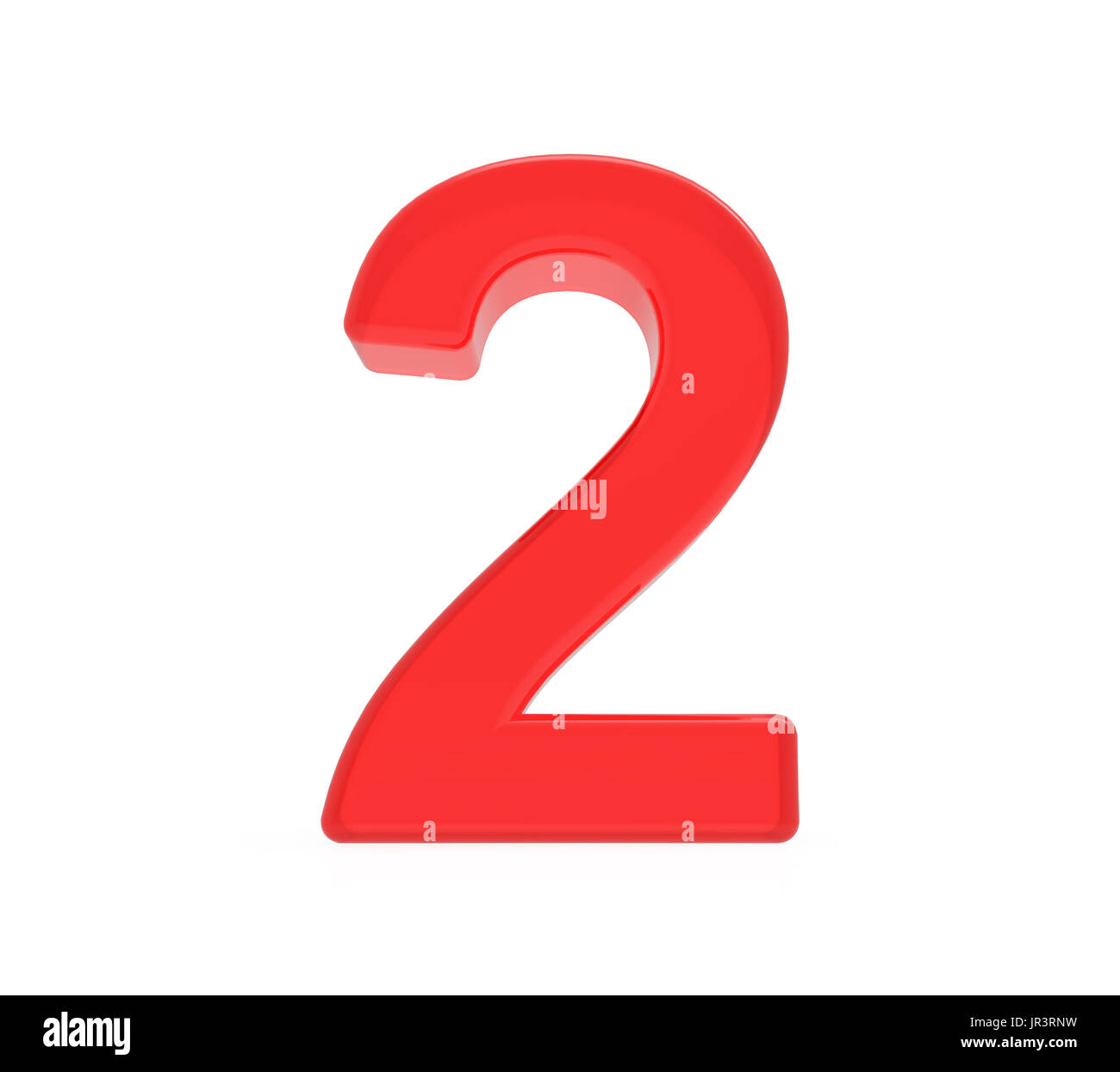 red number 2, 3D rendering graphic isolated on white background Stock Photo - Alamy