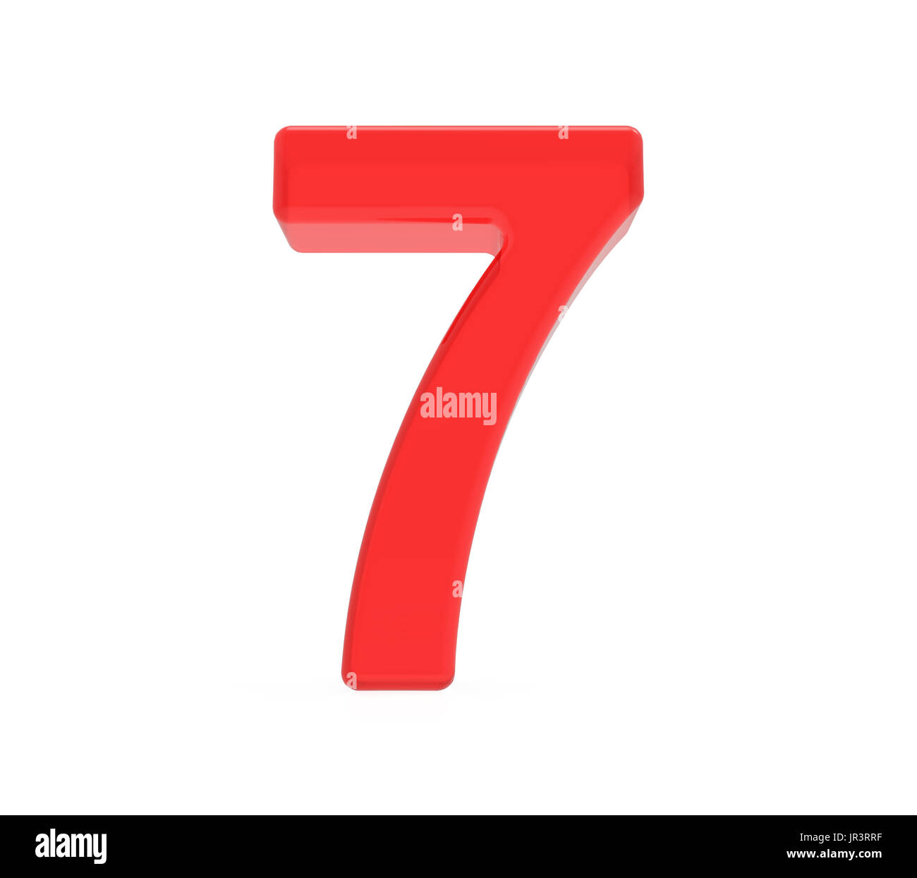 red number 7, 3D rendering graphic isolated on white background Stock ...