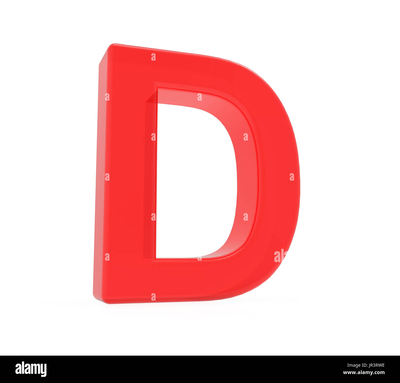 red letter D, 3D rendering graphic isolated on white background Stock ...