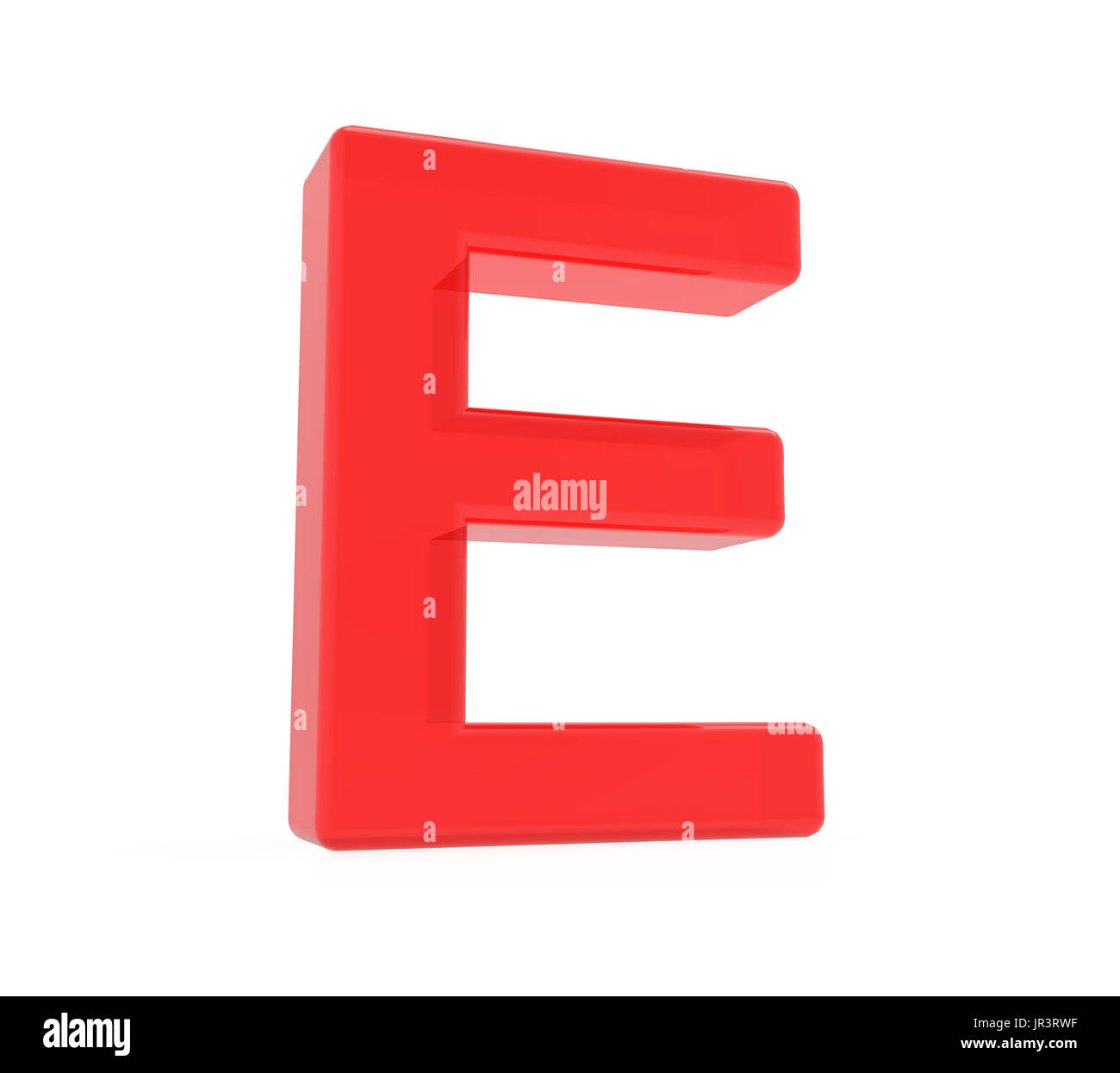 red letter E, 3D rendering graphic isolated on white background Stock ...