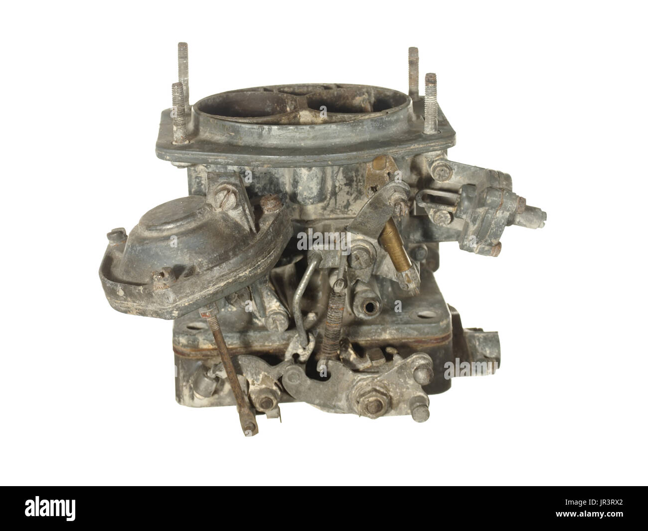 Old worn carburettor from an old car isolated on white background Stock ...