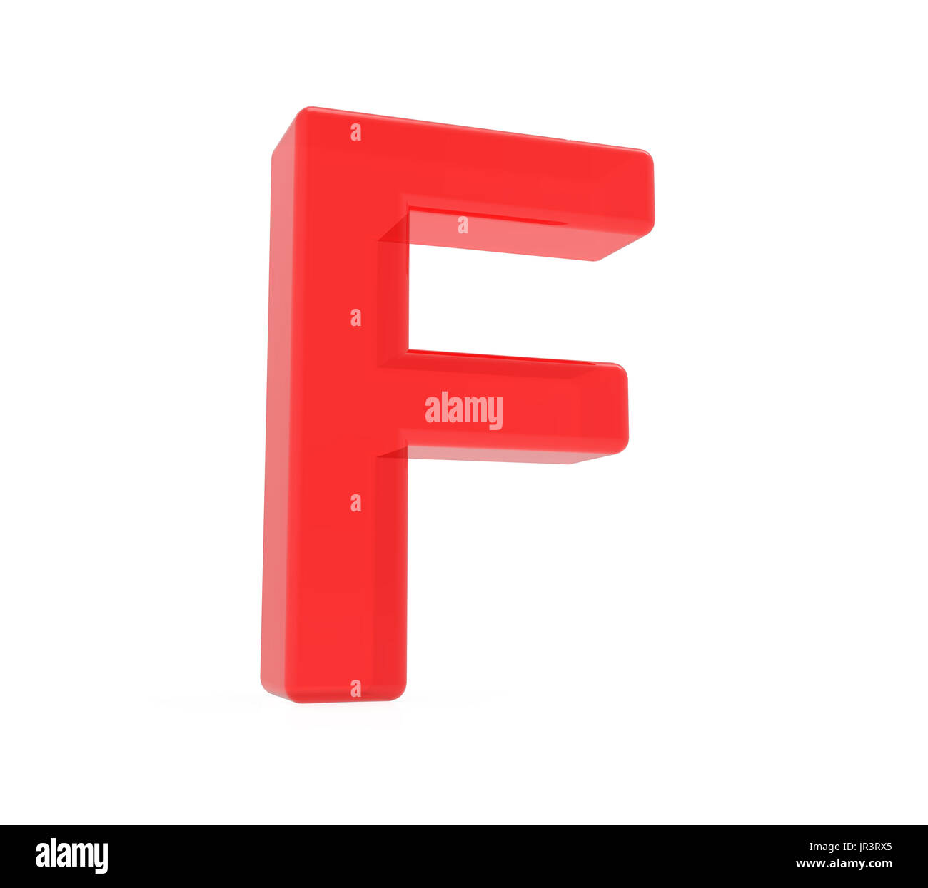 red letter F, 3D rendering graphic isolated on white background Stock ...