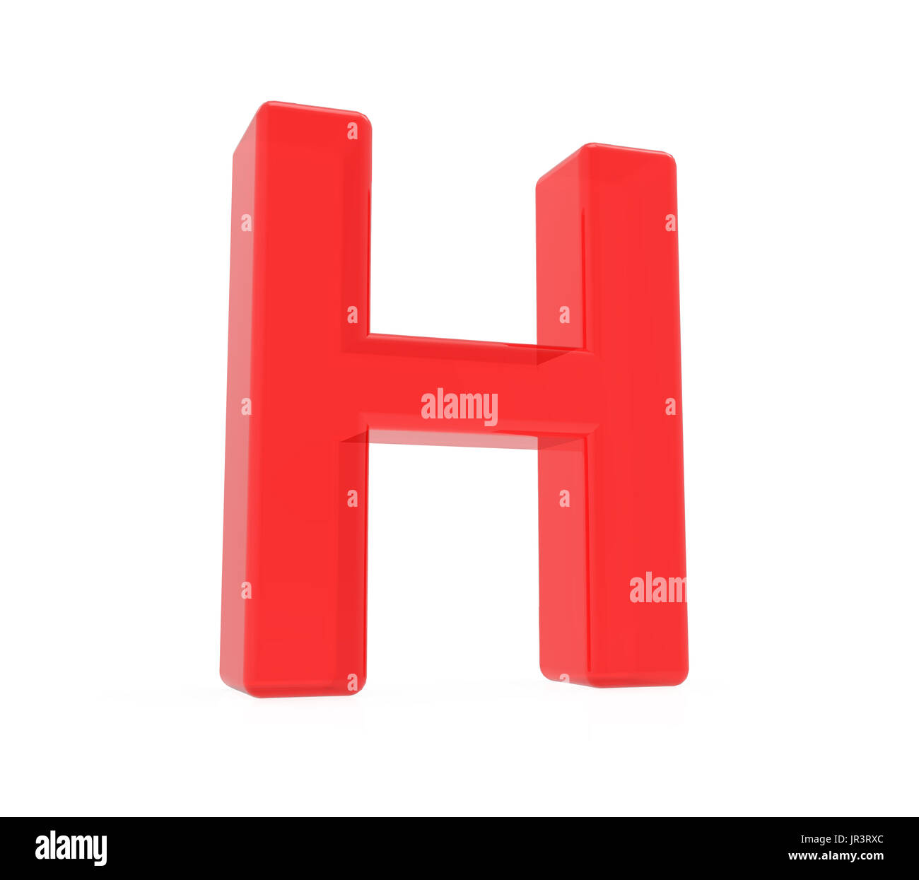 red letter H, 3D rendering graphic isolated on white background Stock ...