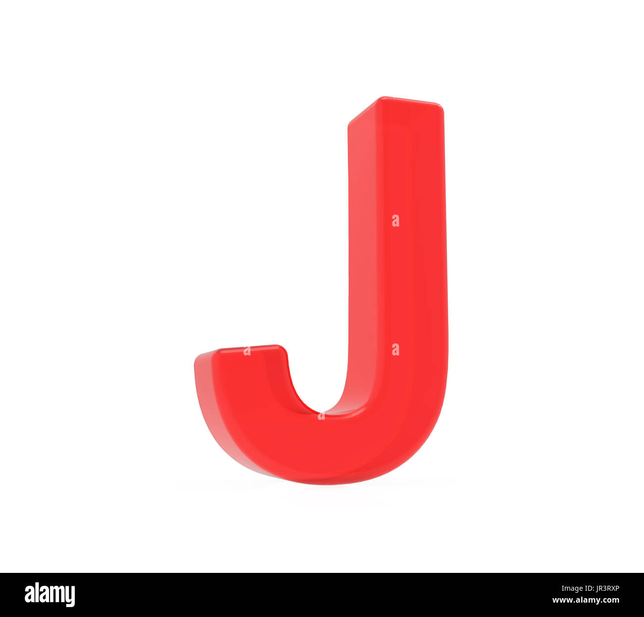 red letter J, 3D rendering graphic isolated on white background Stock ...