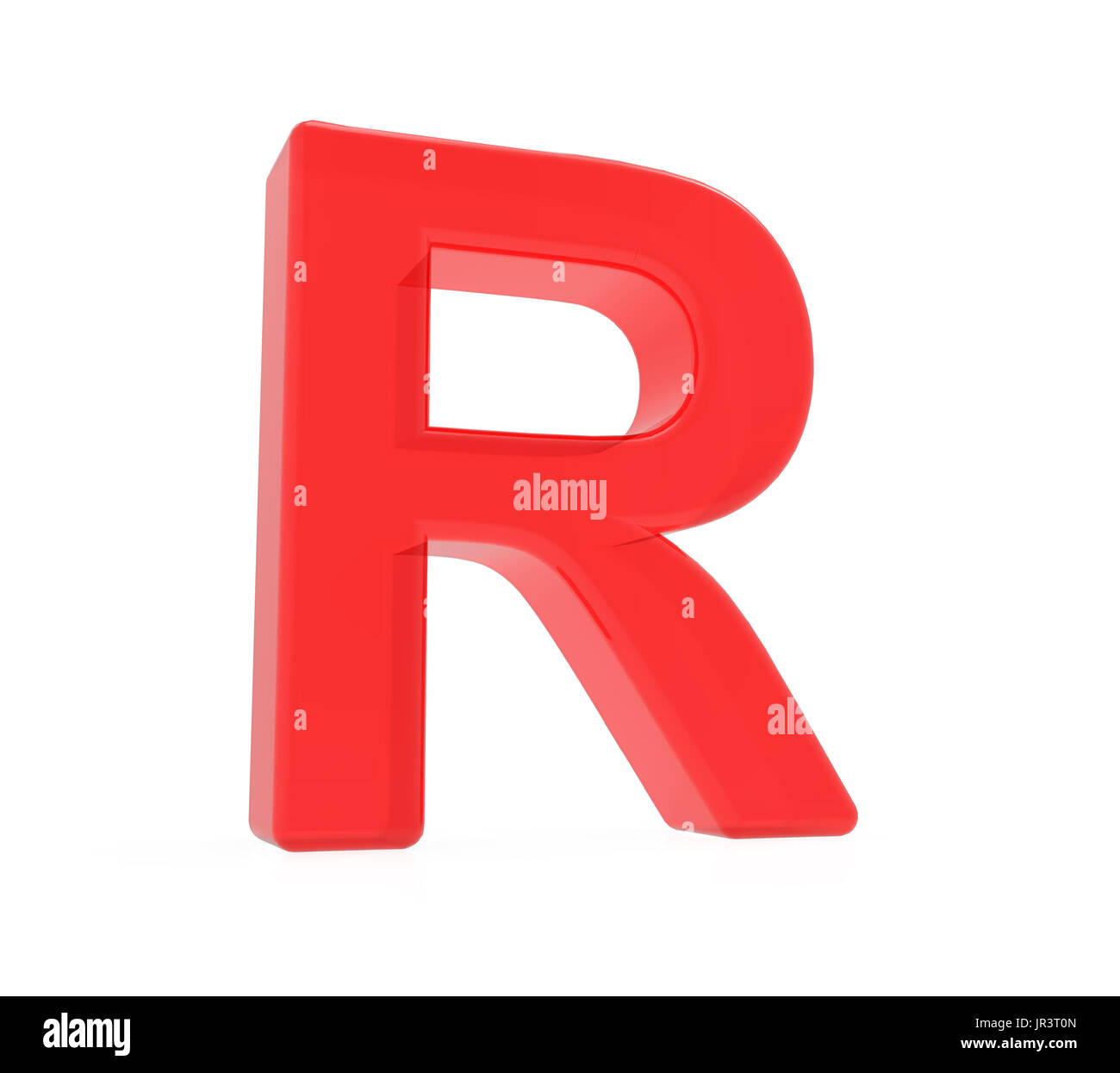 red letter R, 3D rendering graphic isolated on white background Stock ...