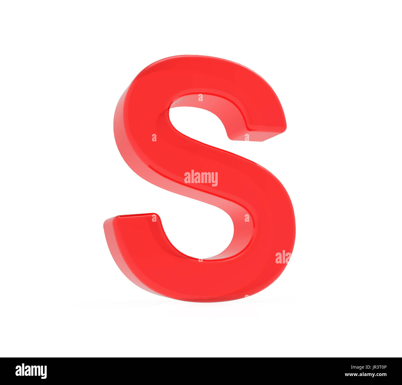red letter S, 3D rendering graphic isolated on white background Stock ...