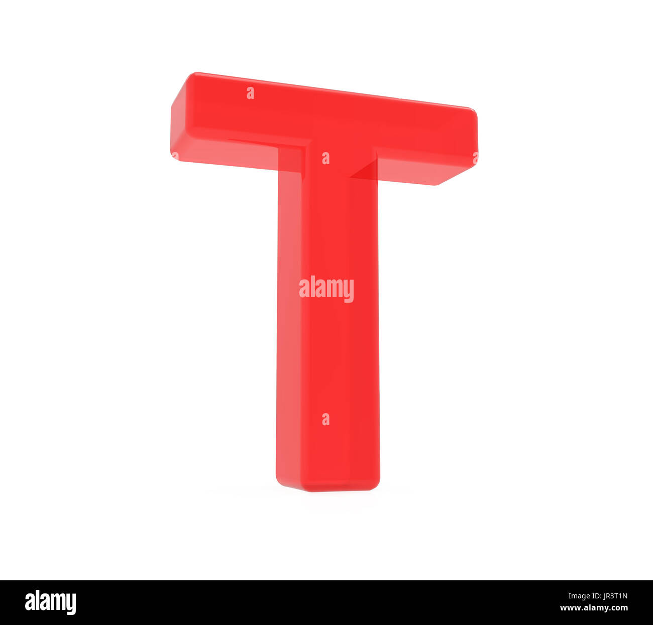 red letter T, 3D rendering graphic isolated on white background Stock ...