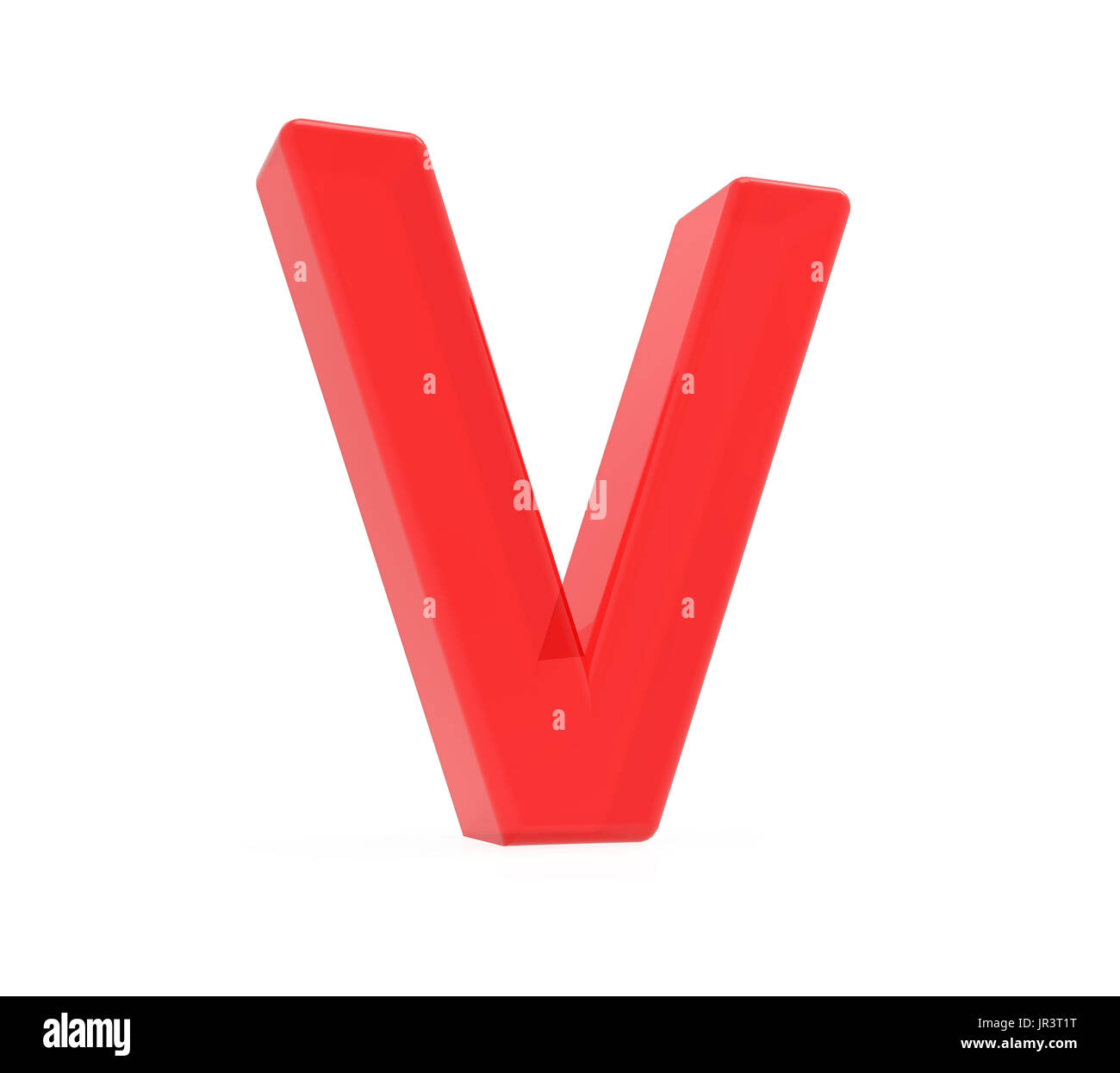 red letter V, 3D rendering graphic isolated on white background Stock ...