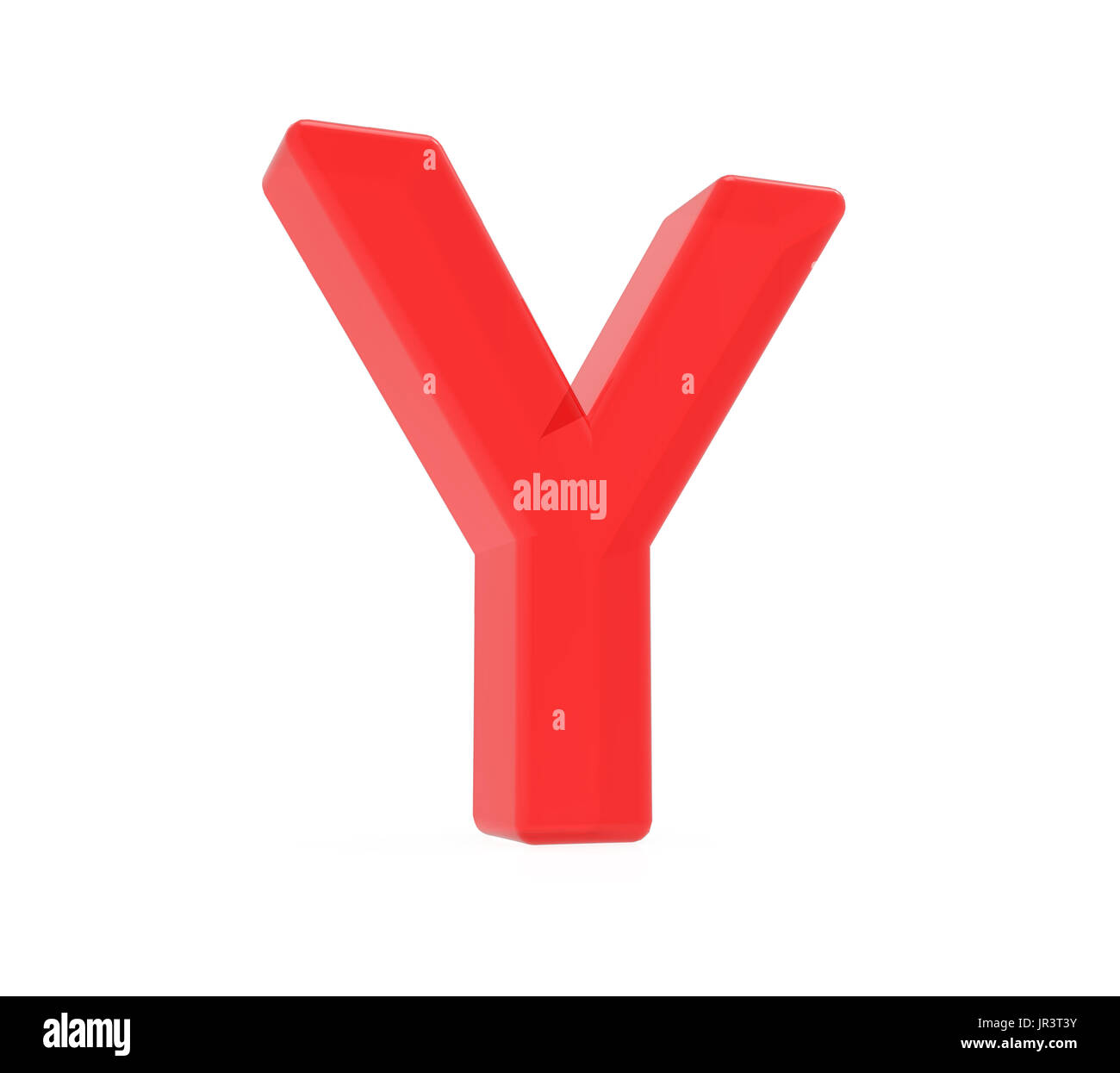 red letter Y, 3D rendering graphic isolated on white background Stock ...