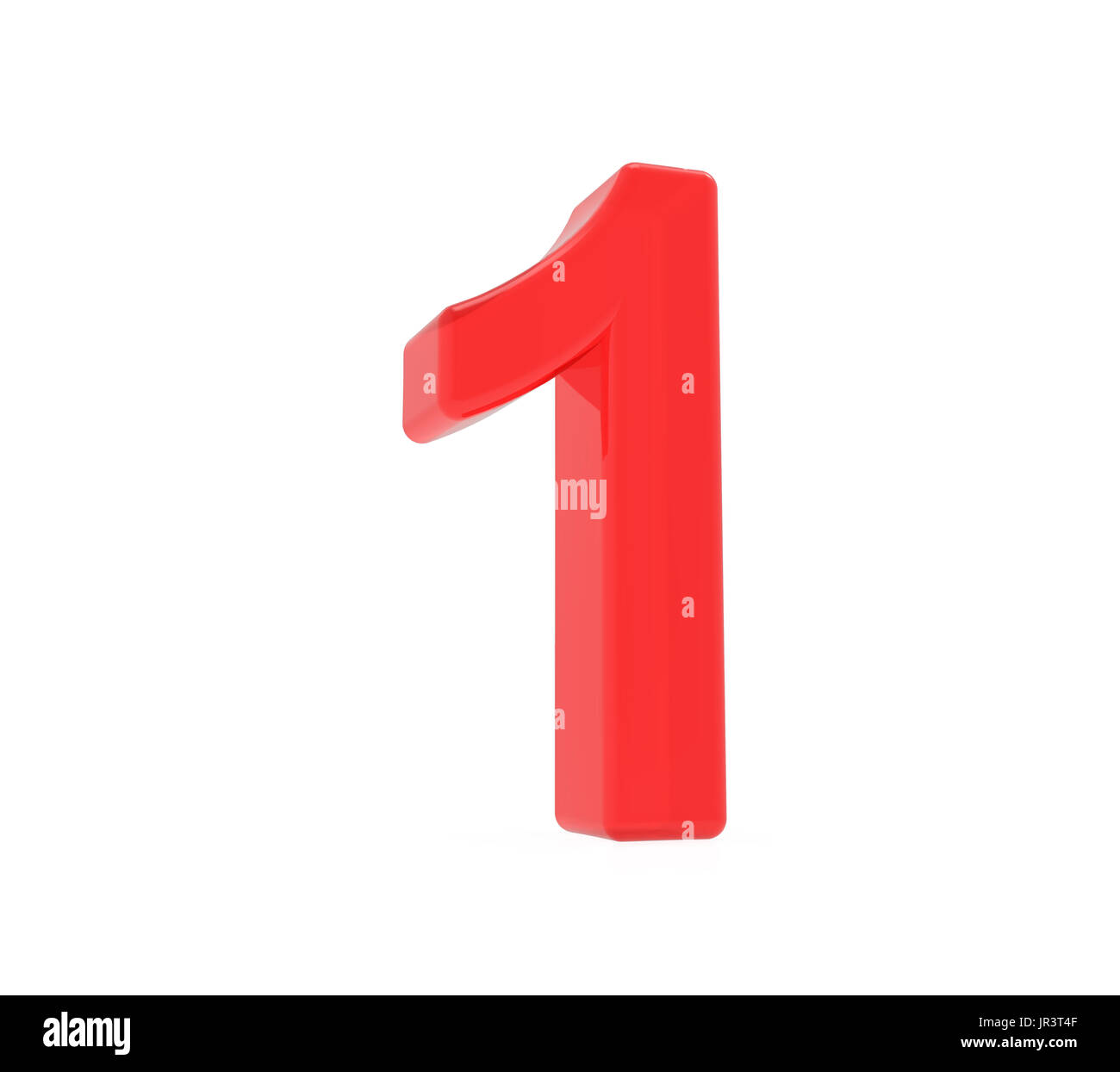 red number 1, 3D rendering graphic isolated on white background Stock ...