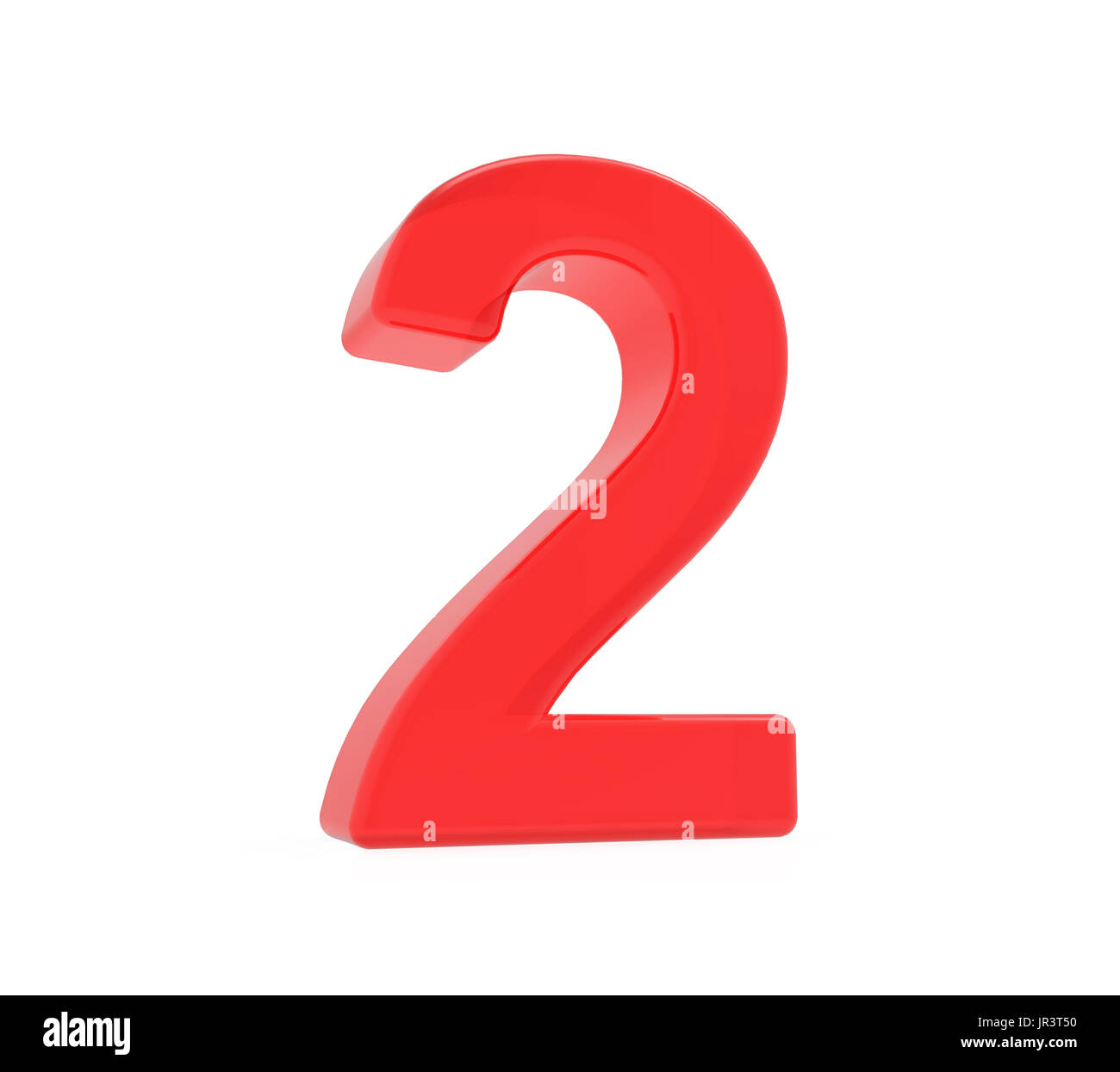 red number 2, 3D rendering graphic isolated on white background Stock ...