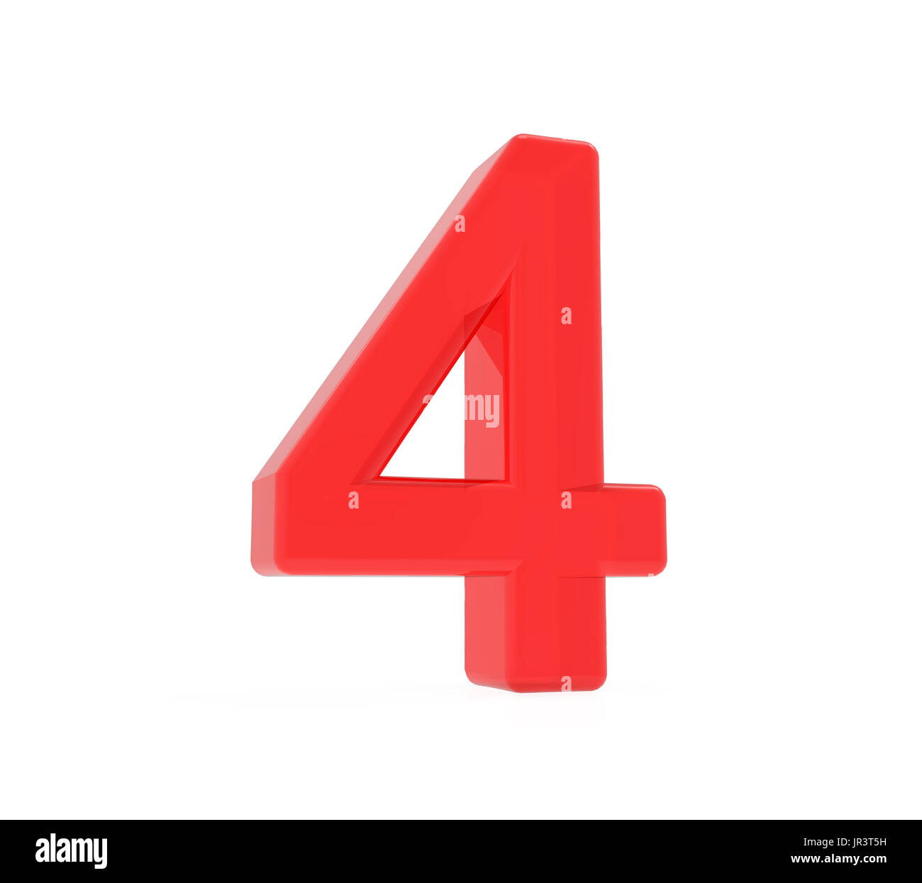 red number 4, 3D rendering graphic isolated on white background Stock ...