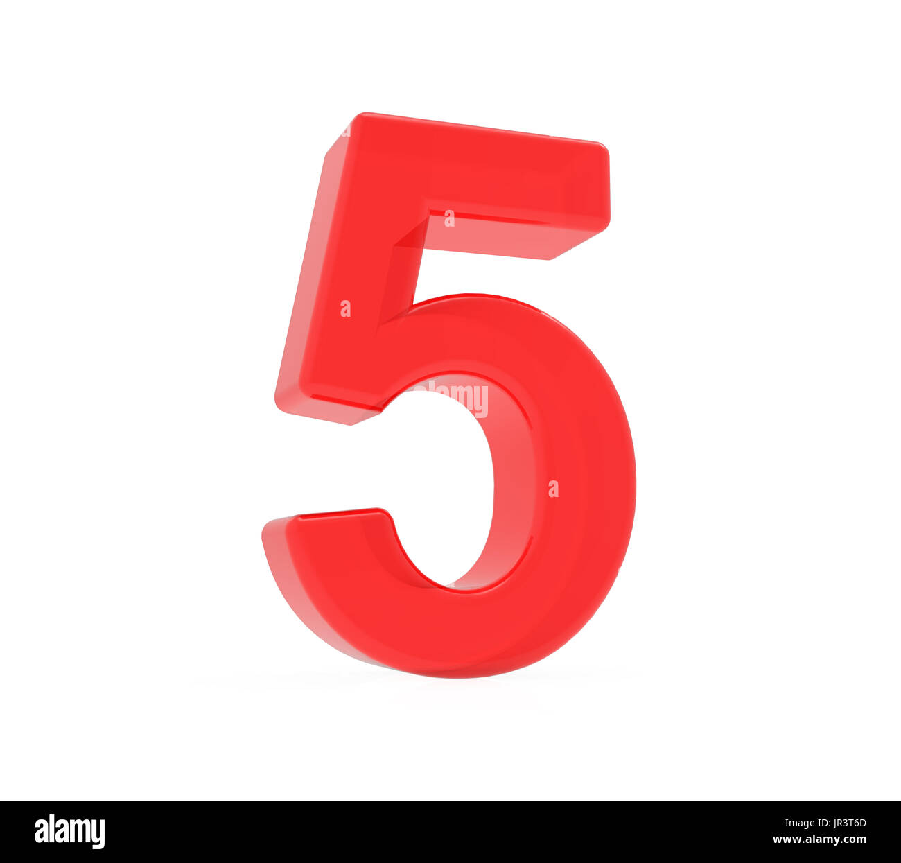 red number 5, 3D rendering graphic isolated on white background Stock ...