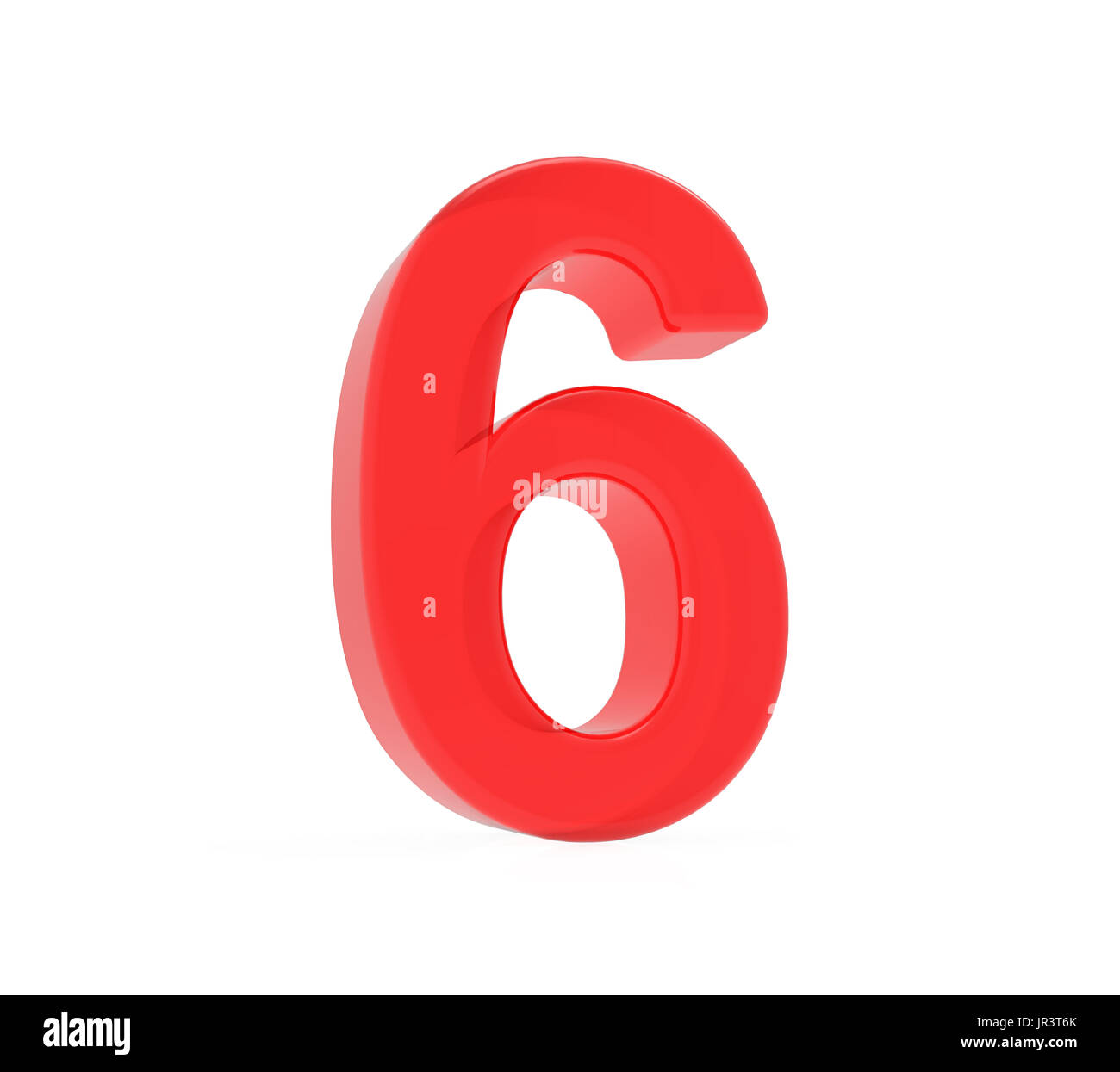 red number 6, 3D rendering graphic isolated on white background Stock ...