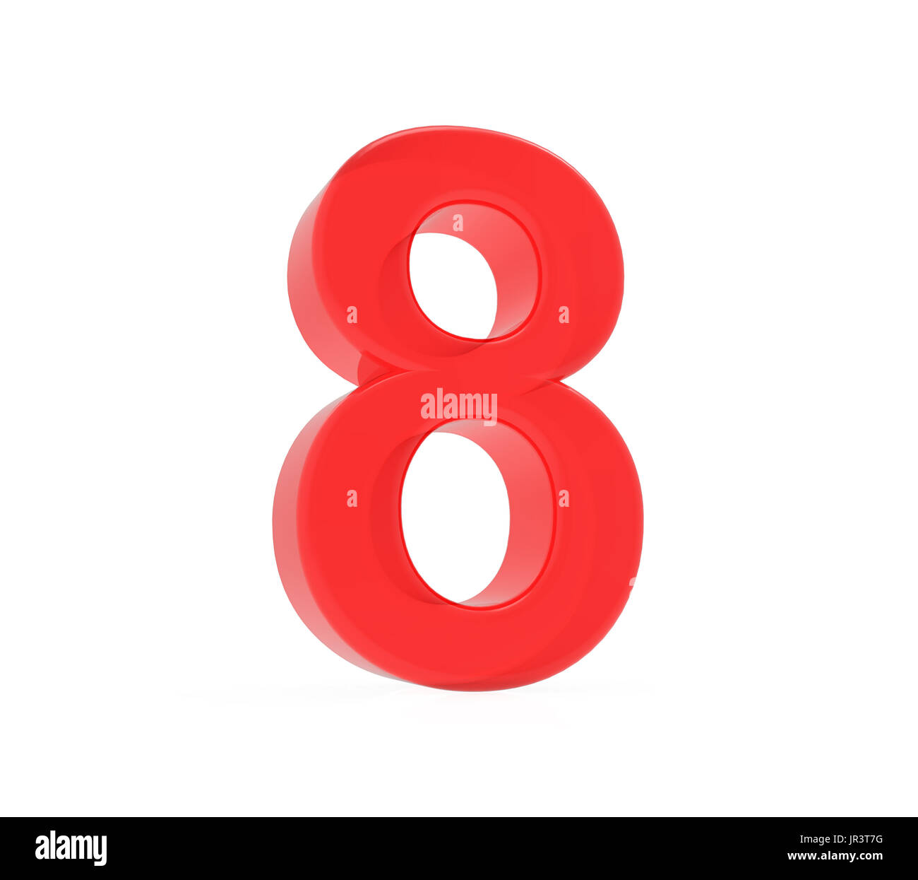 red number 8, 3D rendering graphic isolated on white background Stock ...