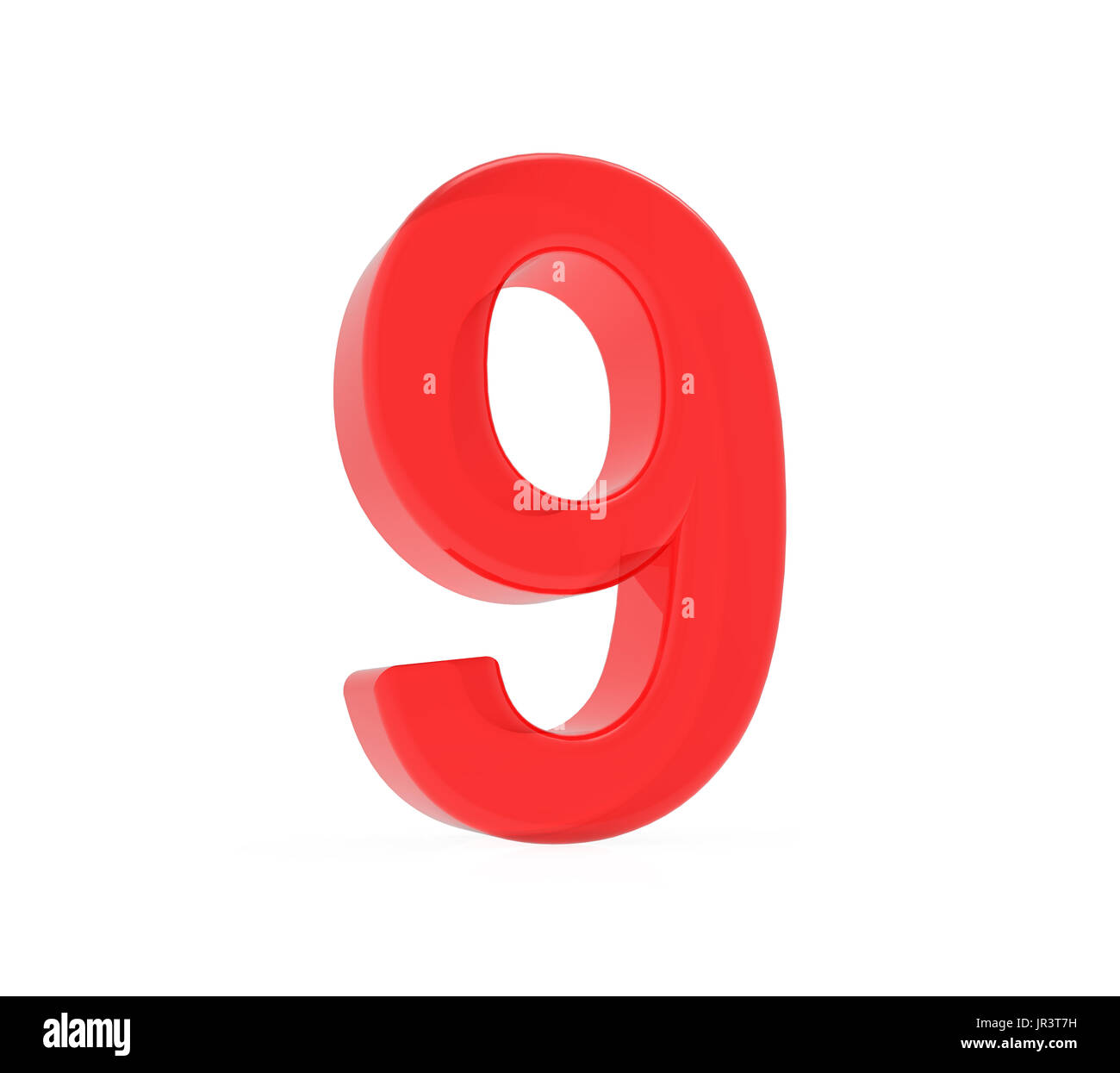 red number 9, 3D rendering graphic isolated on white background Stock ...