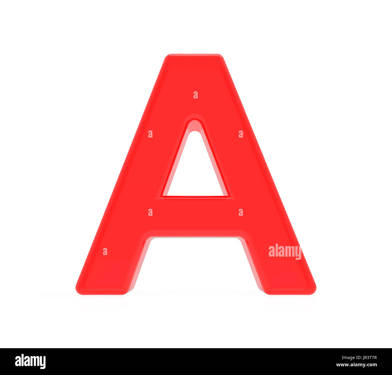 red letter A, 3D rendering graphic isolated on white background Stock ...
