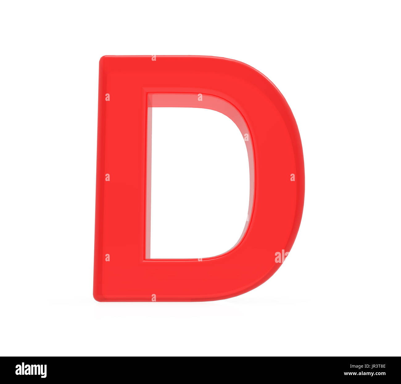 red letter D, 3D rendering graphic isolated on white background Stock ...