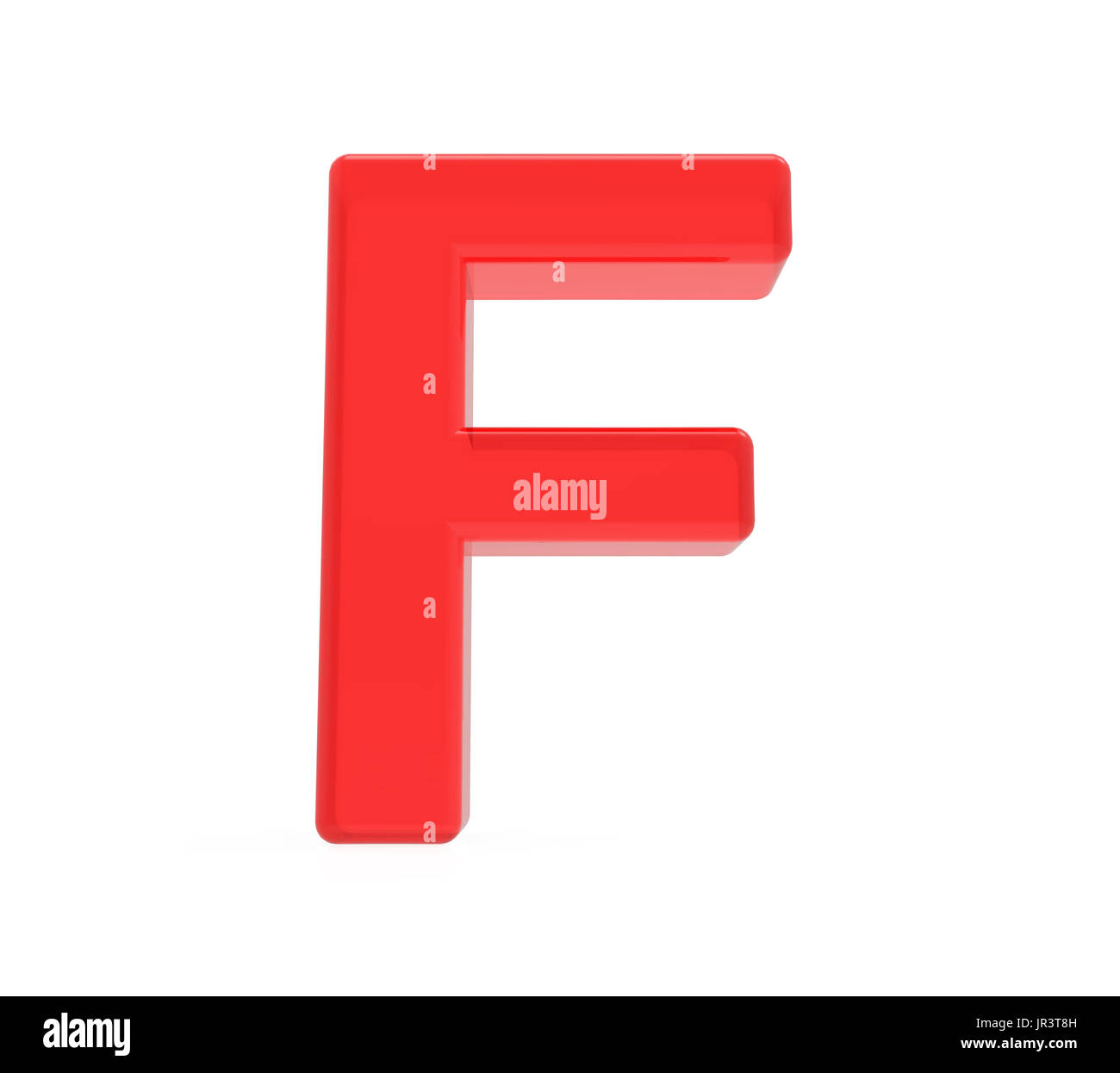 red letter F, 3D rendering graphic isolated on white background Stock ...