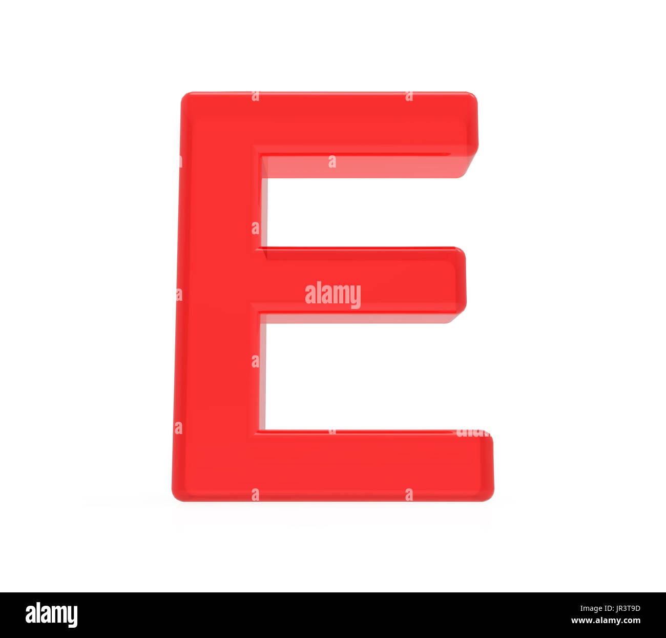 red letter E, 3D rendering graphic isolated on white background Stock ...
