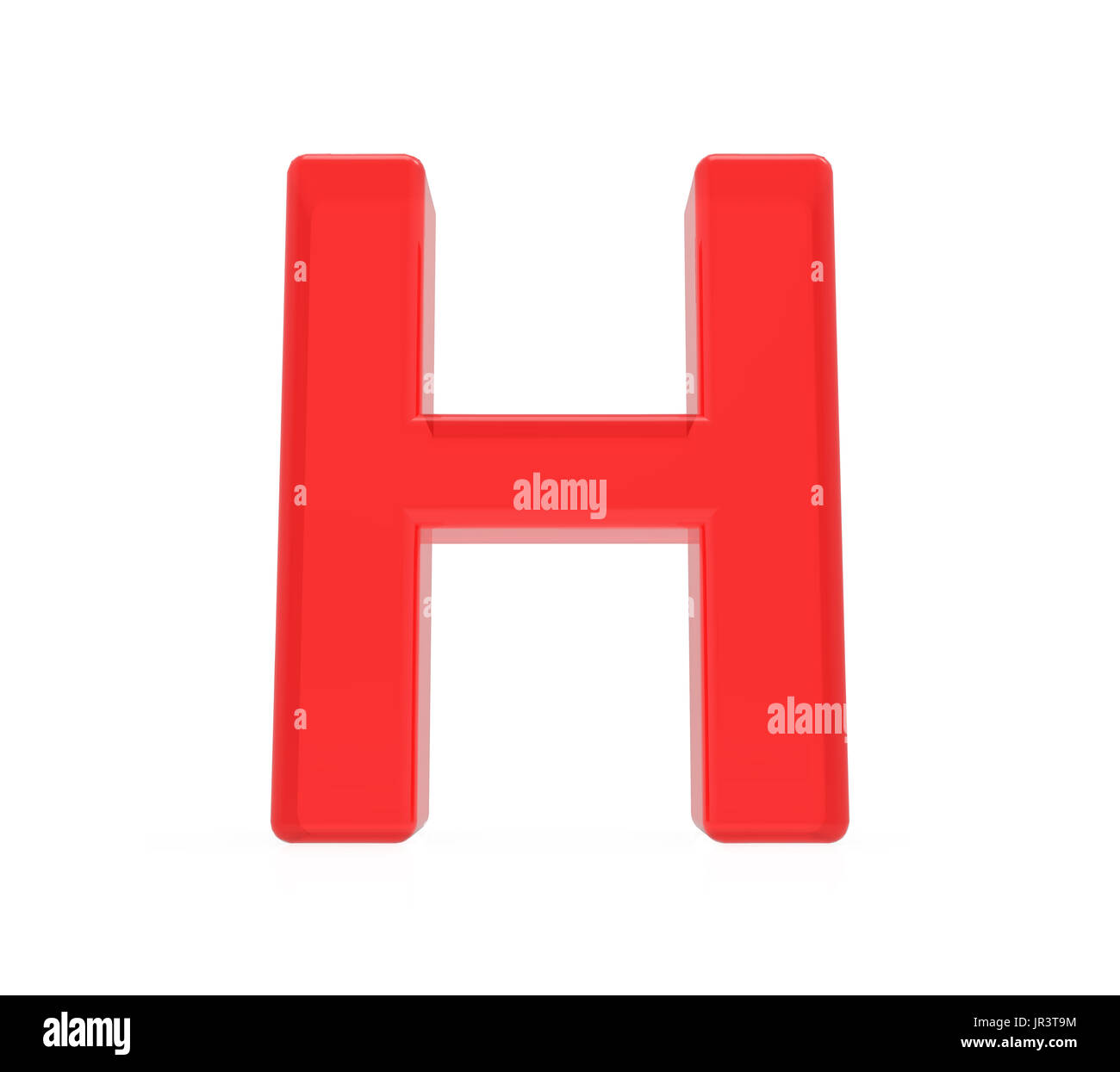 red letter H, 3D rendering graphic isolated on white background Stock ...