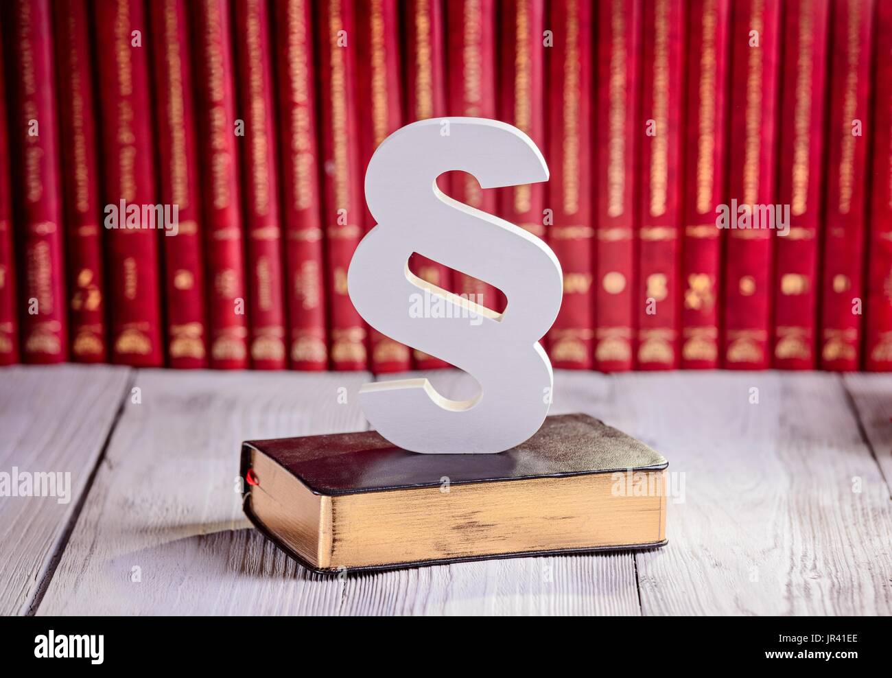 White wooden paragraph the symbol of law in court library with legal ...