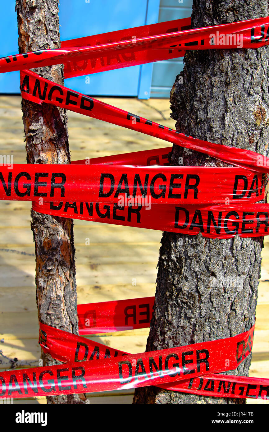 Red danger tape hi-res stock photography and images - Alamy