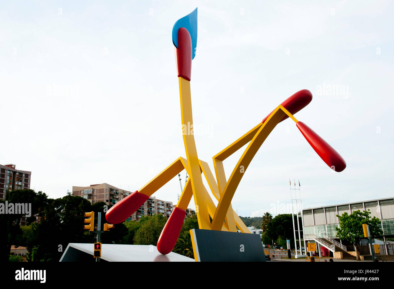 BARCELONA, SPAIN - May 24, 2016: Statue of Mistos (matches) by Swedish ...