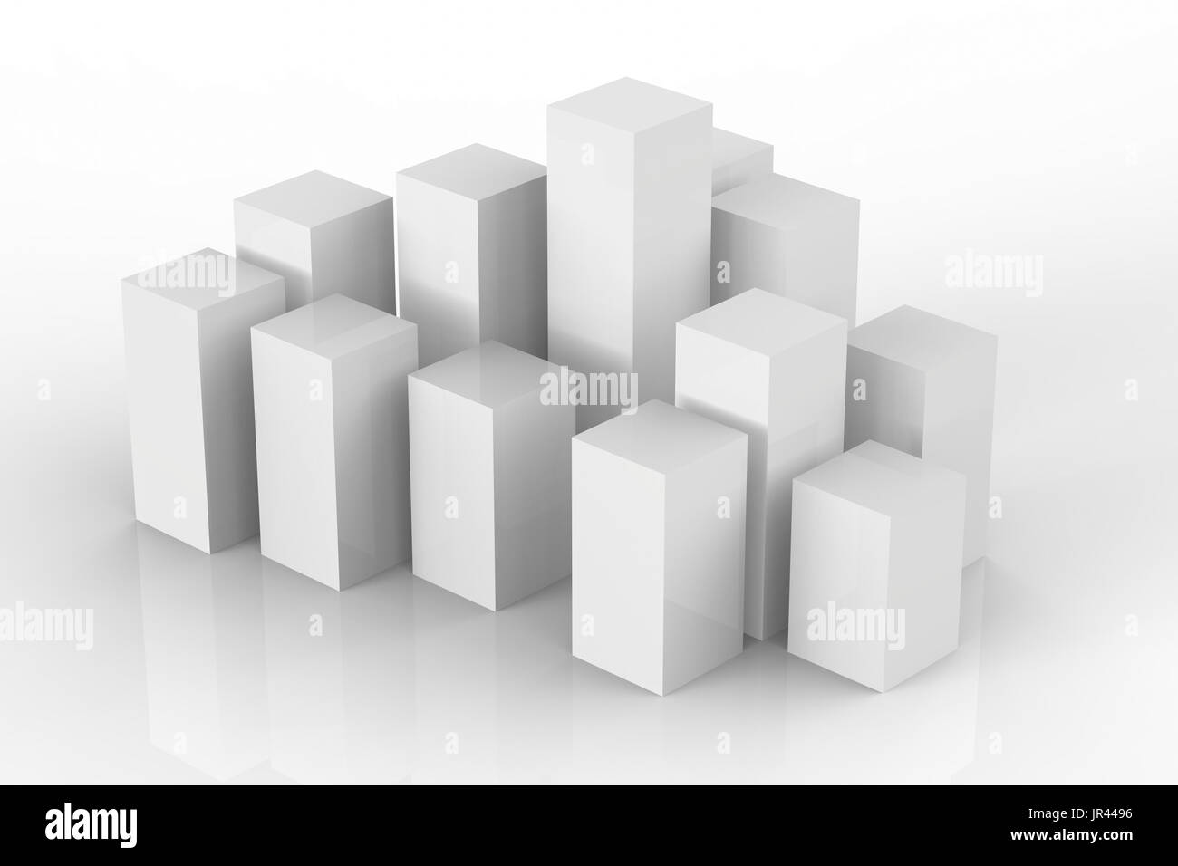3d rendering white buildings on white background Stock Photo - Alamy
