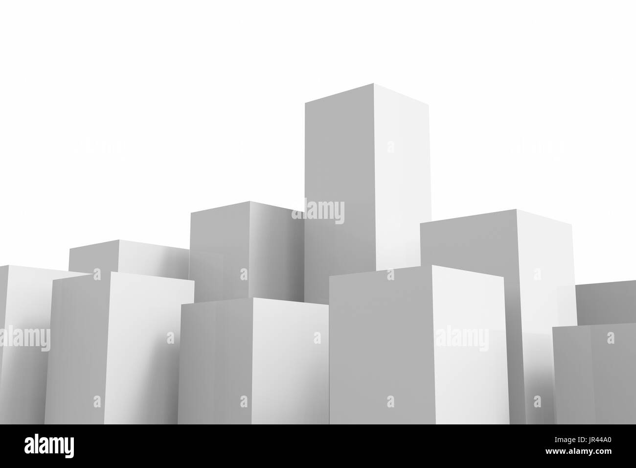 3d rendering white buildings on white background Stock Photo - Alamy