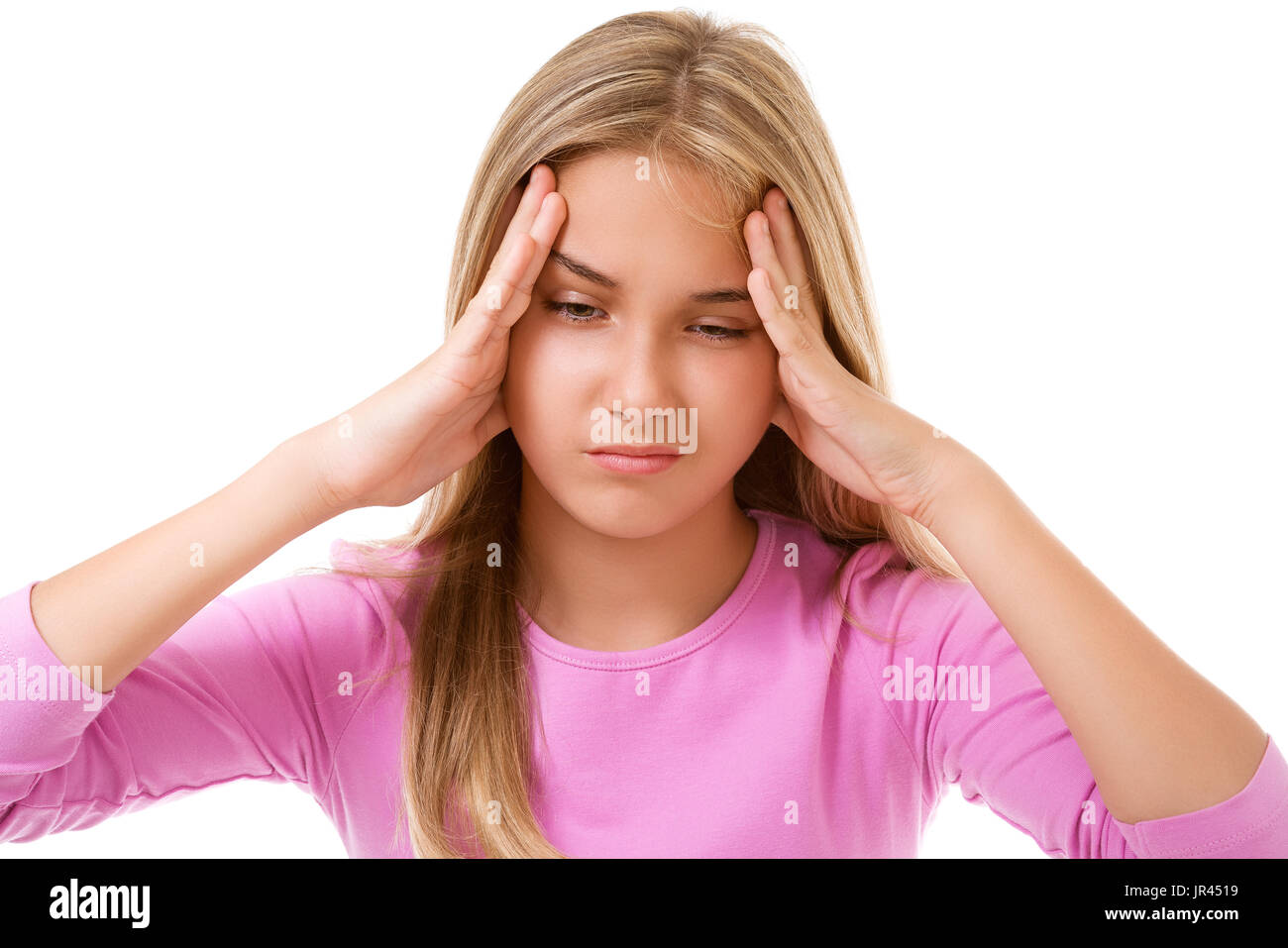 people, emotions, stress and health care concept - unhappy young girl ...