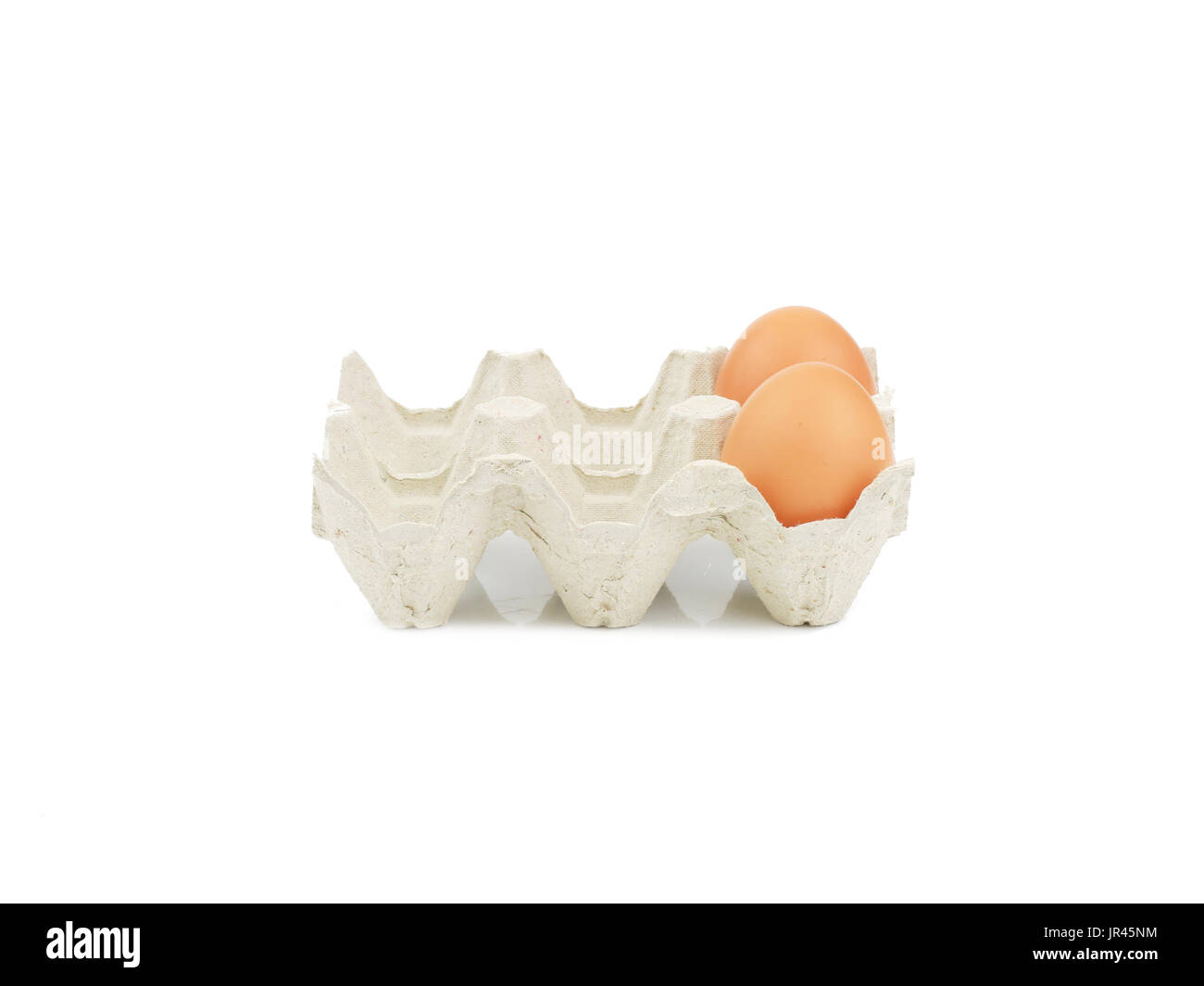 Organic eggs in paperboard egg cartons isolated on white Stock Photo ...