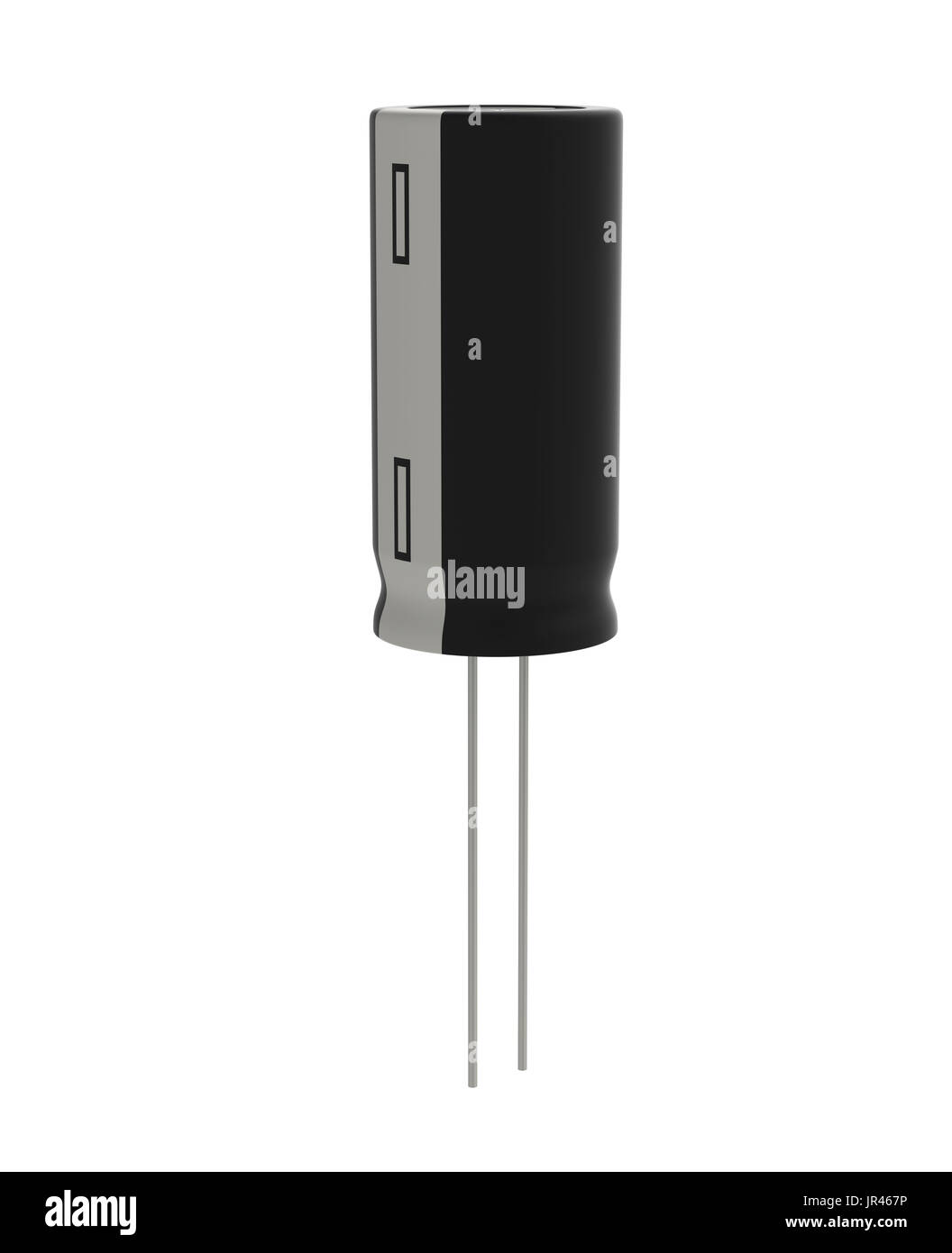 3D realistic render of small black electrolytic capacitor Isolated on ...