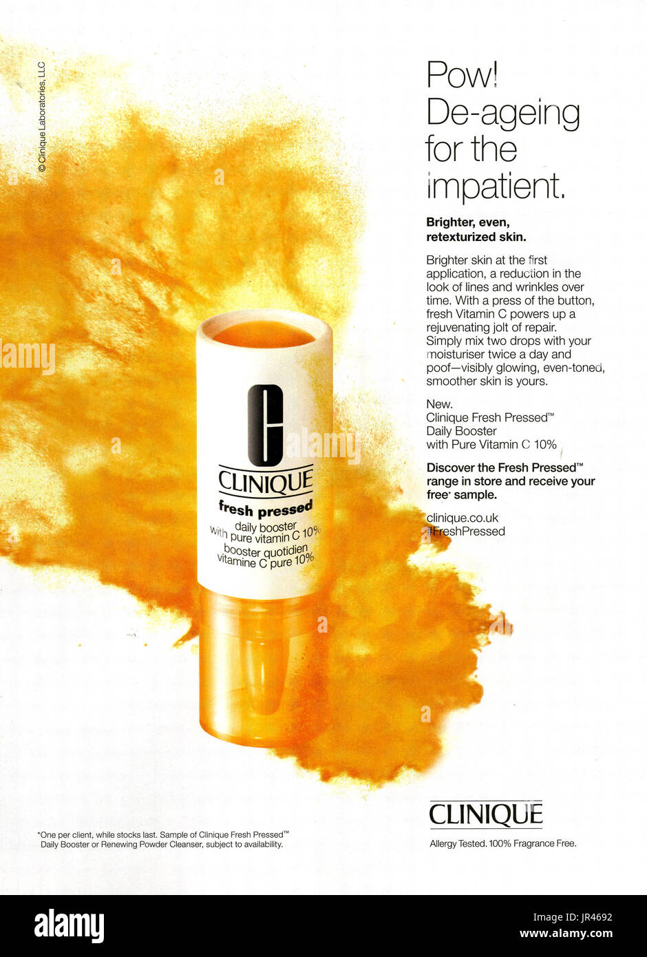 2010s UK Clinique Magazine Advert Stock Photo - Alamy