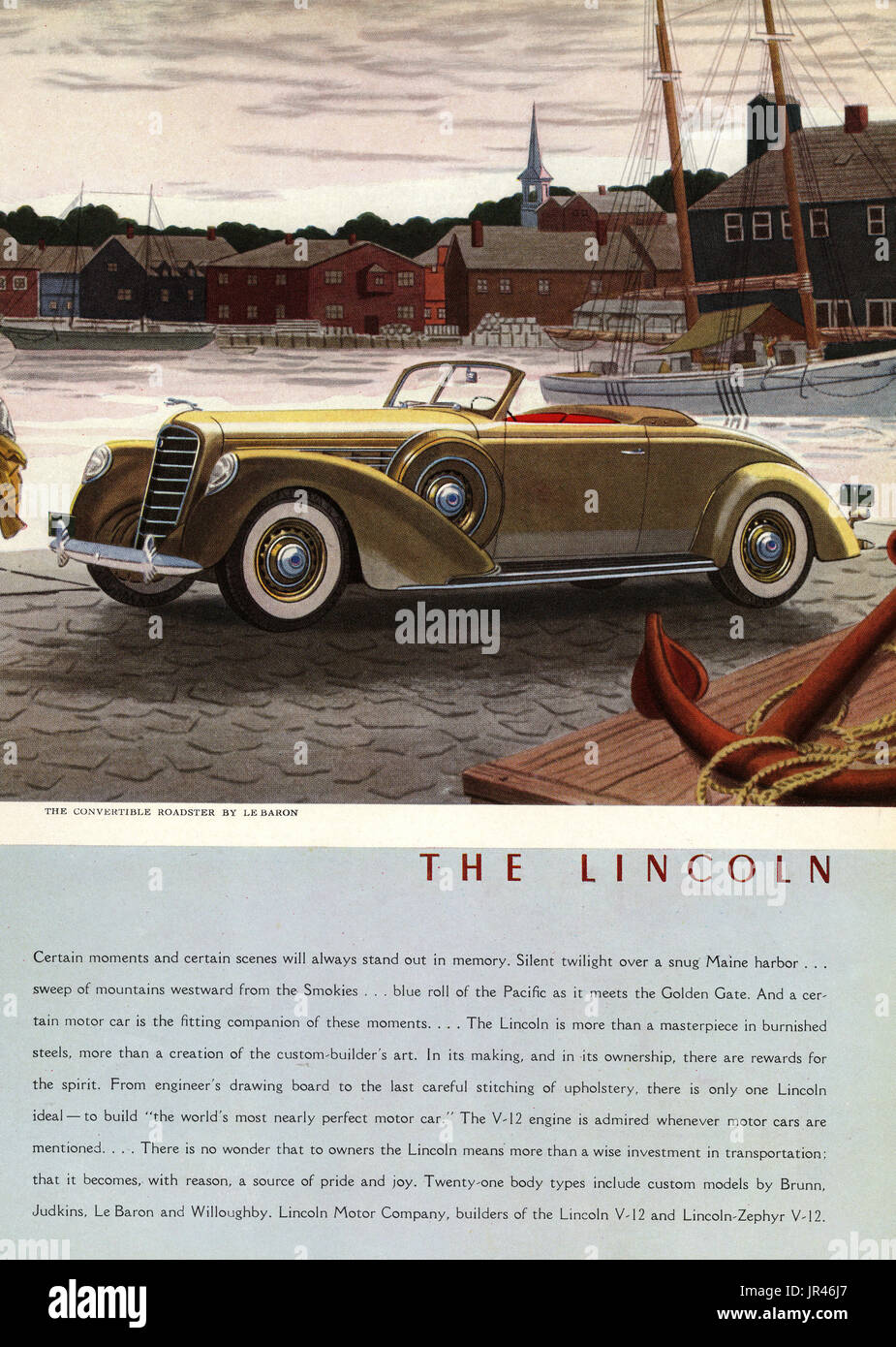 1930s USA Lincoln Magazine Advert Stock Photo - Alamy