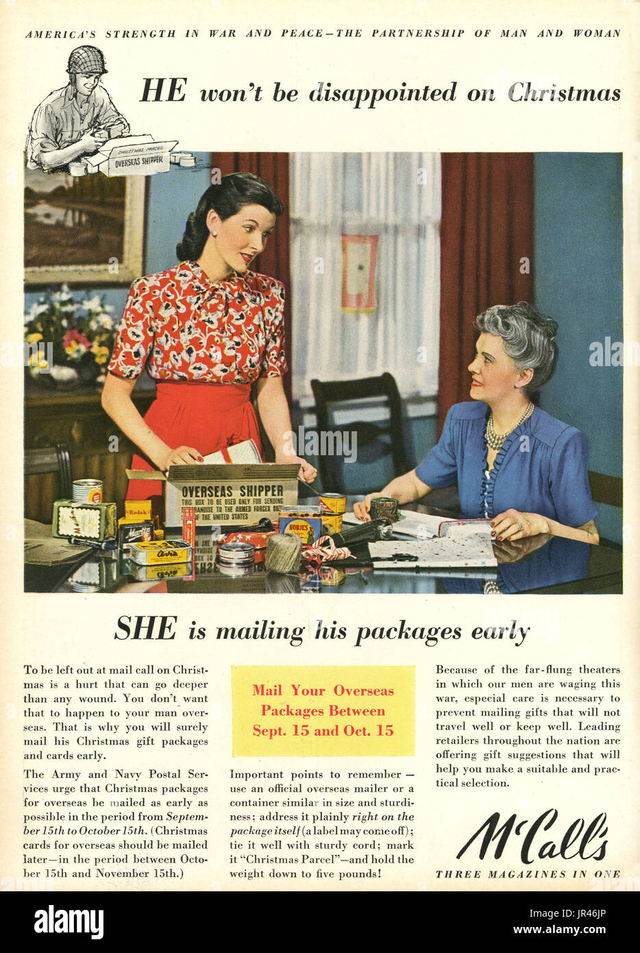 1940s USA McCall's Magazine Advert Stock Photo - Alamy