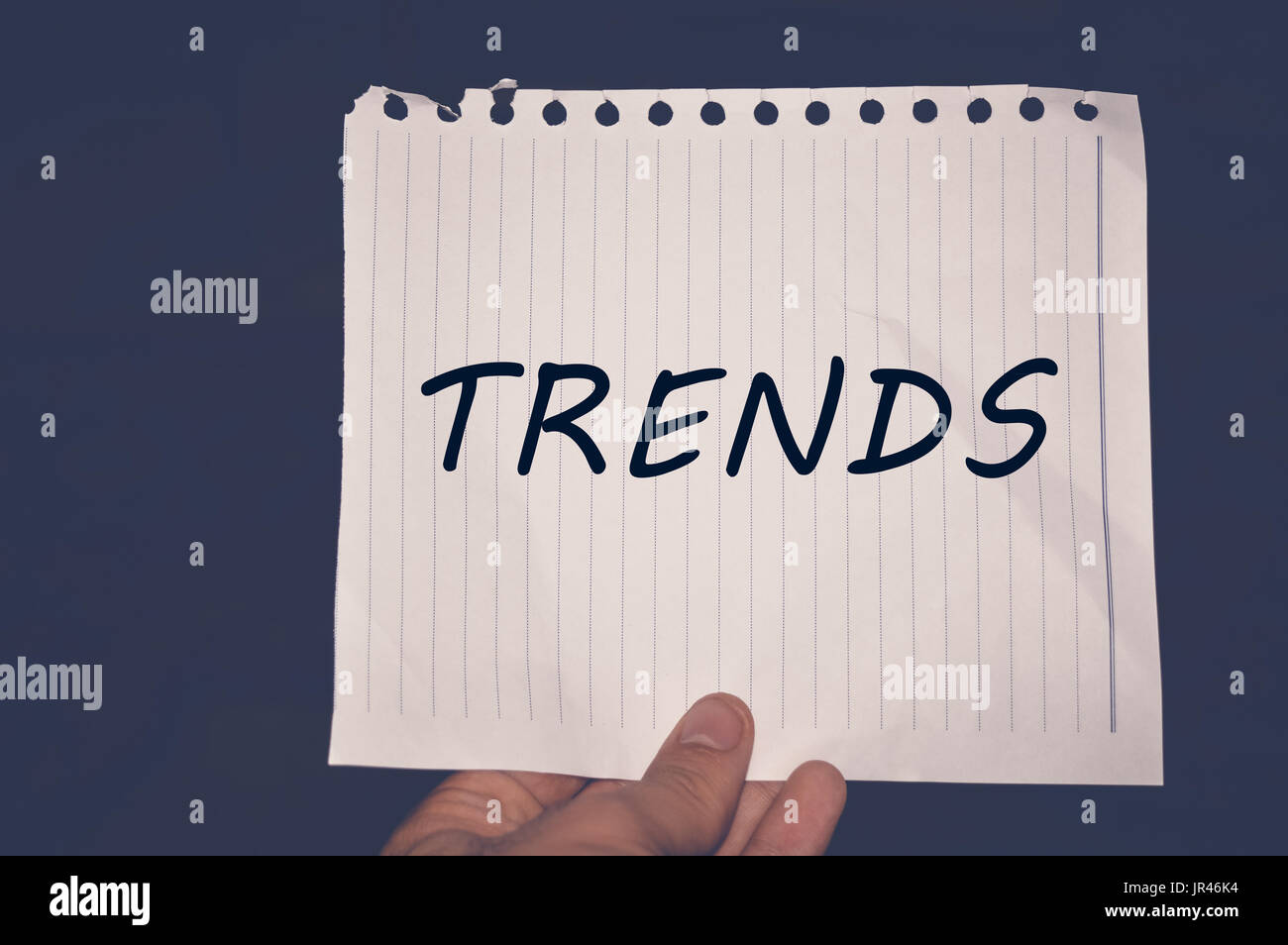 trends written on white paper, technology concept Stock Photo - Alamy