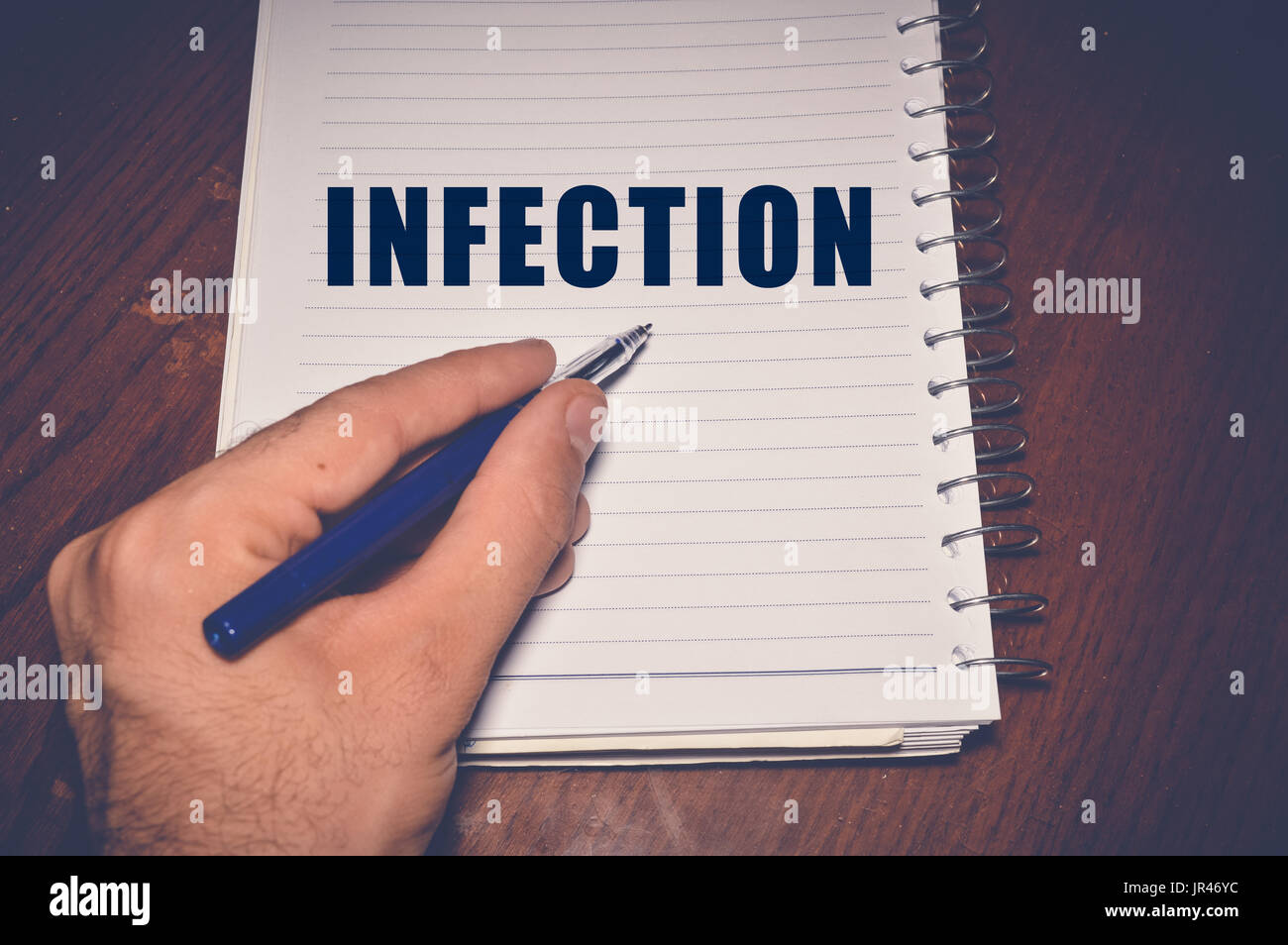 Infection written on white paper, health concept background Stock Photo ...