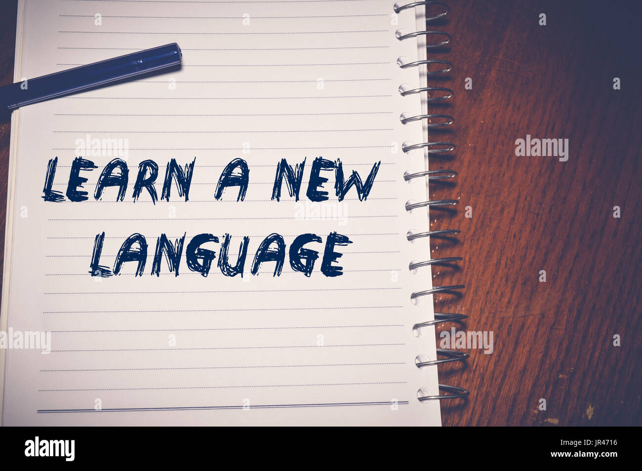Learn A New Language written on white paper, Education Concept Stock ...