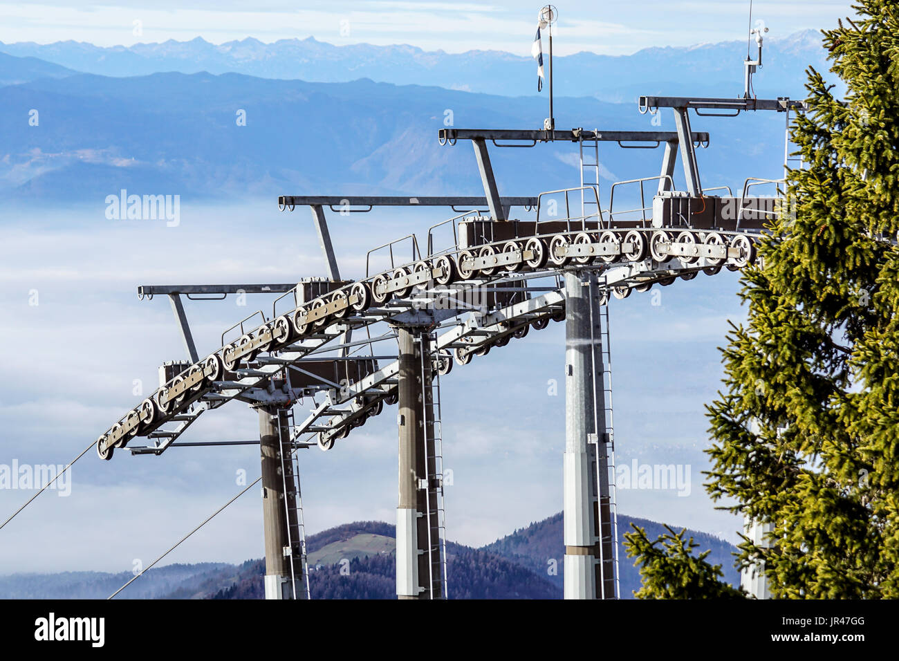 Ski lift cable booth or car, Ropeway and cableway transport sistem for ...