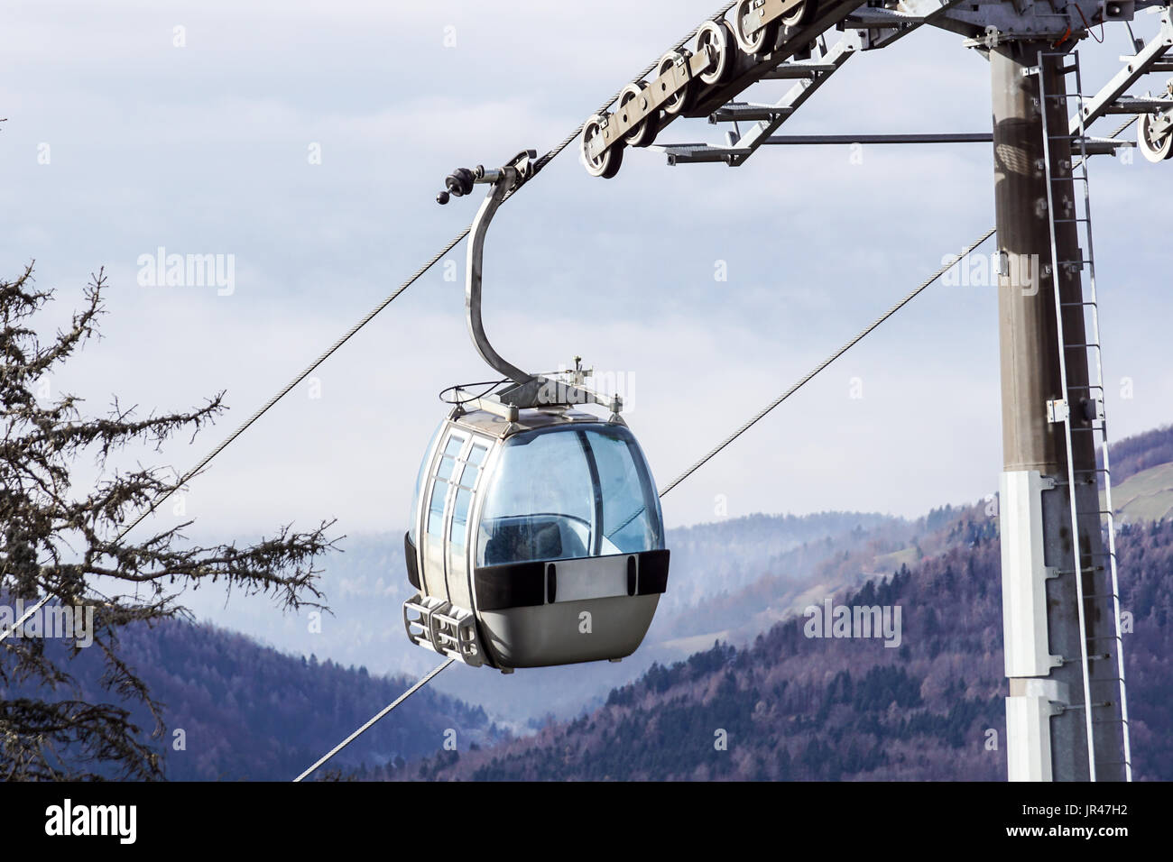 Ski lift cable booth or car, Ropeway and cableway transport sistem for ...