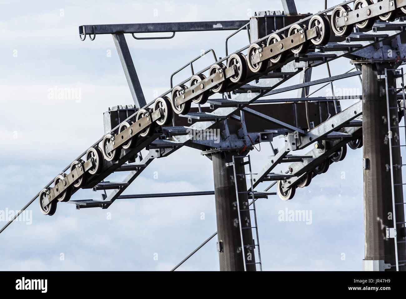 Ski lift cable booth or car, Ropeway and cableway transport sistem for ...