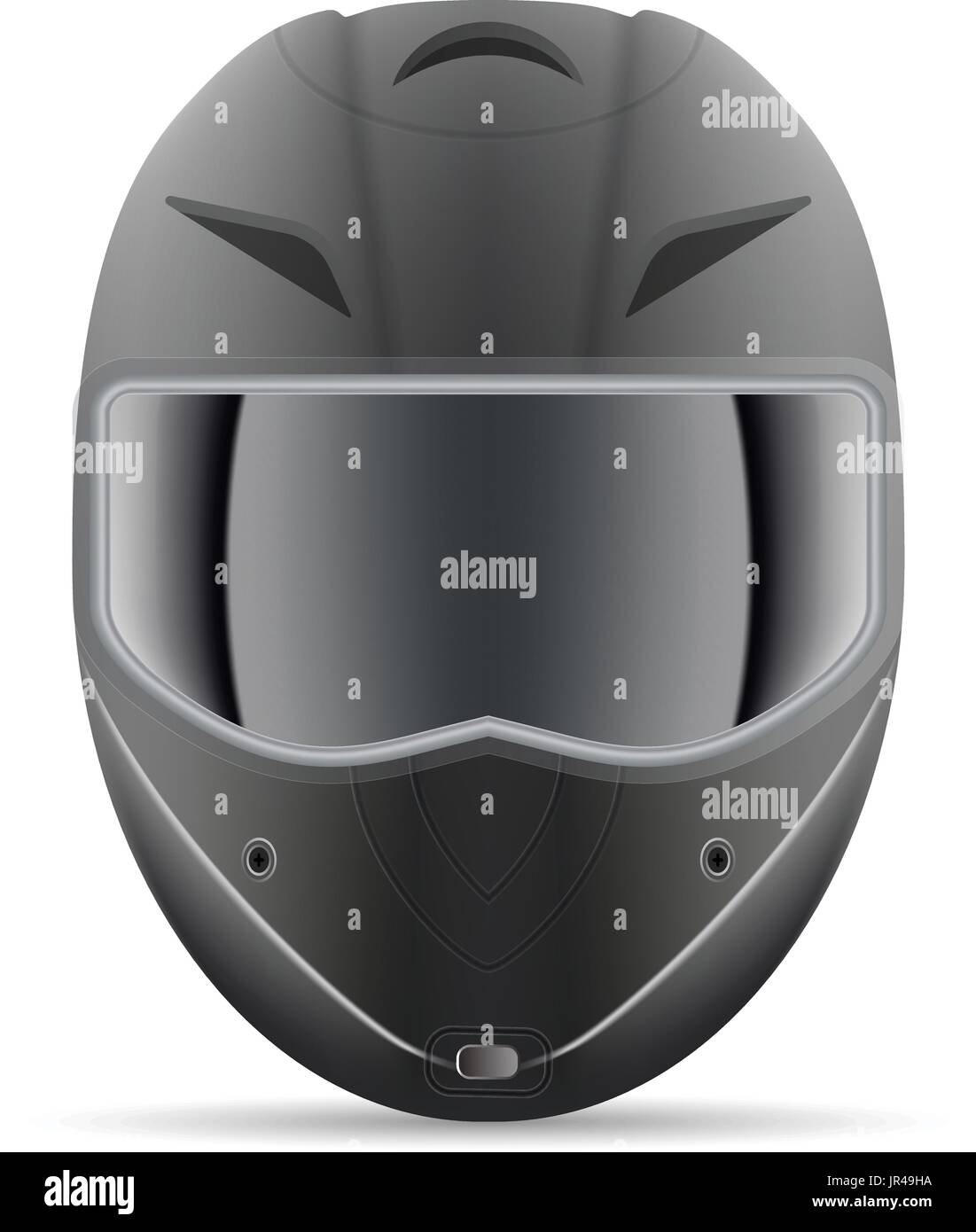 Black Motorcycle Helmet. Front View Isolated On A White Background ...