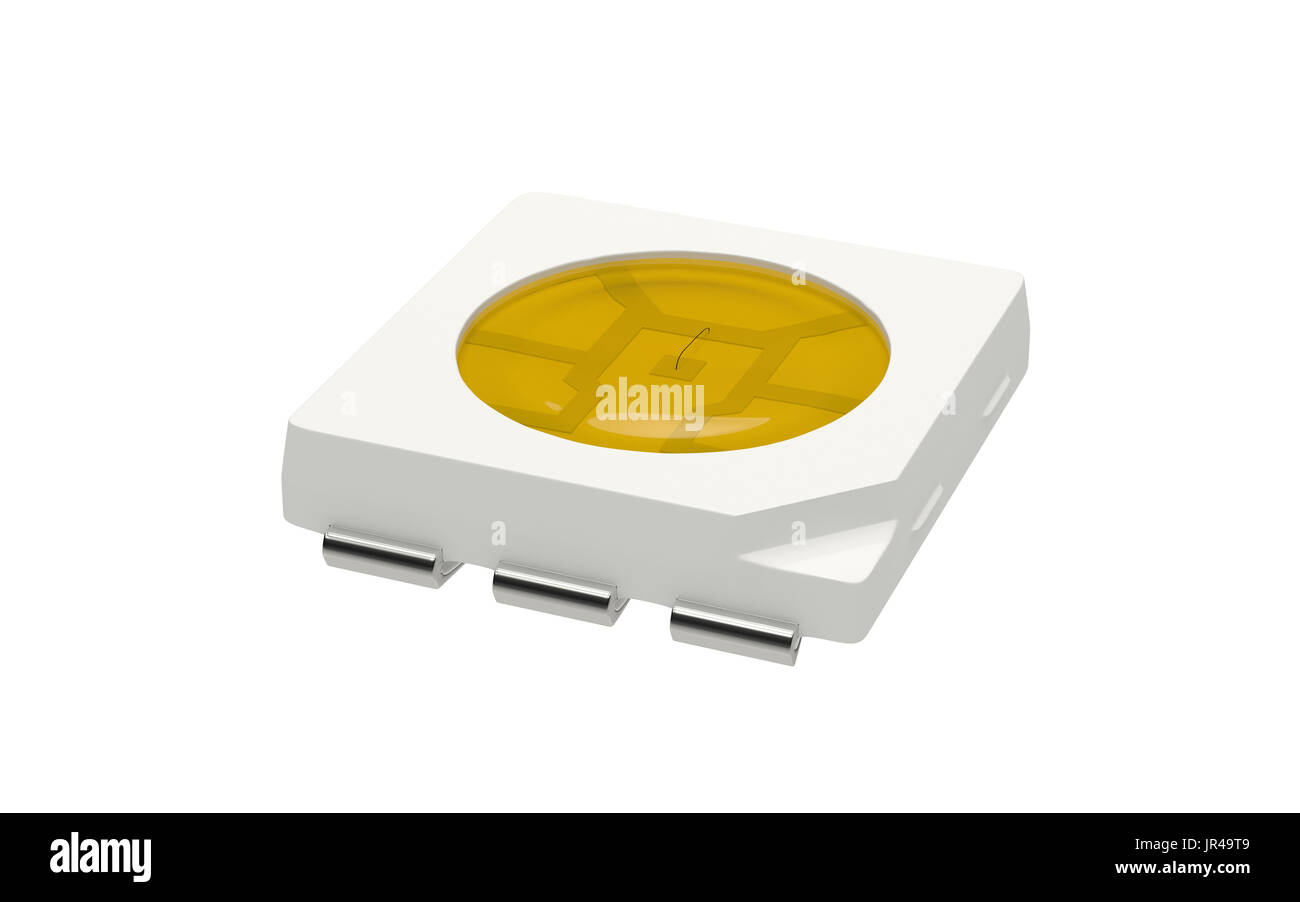 3D realistic render of smd led diode on white background with clipping ...