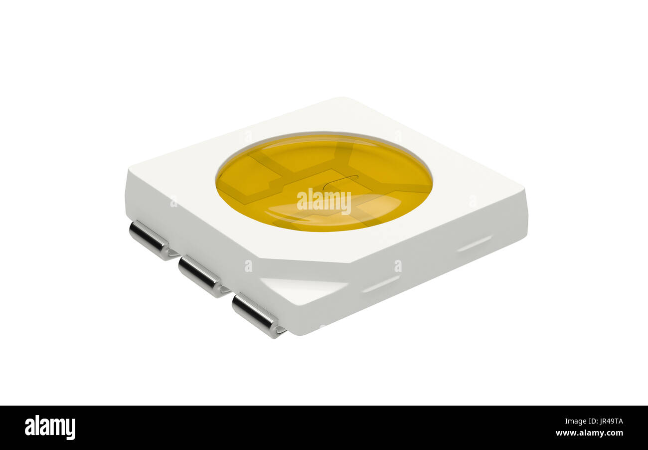 3D realistic render of smd led diode on white background with clipping ...