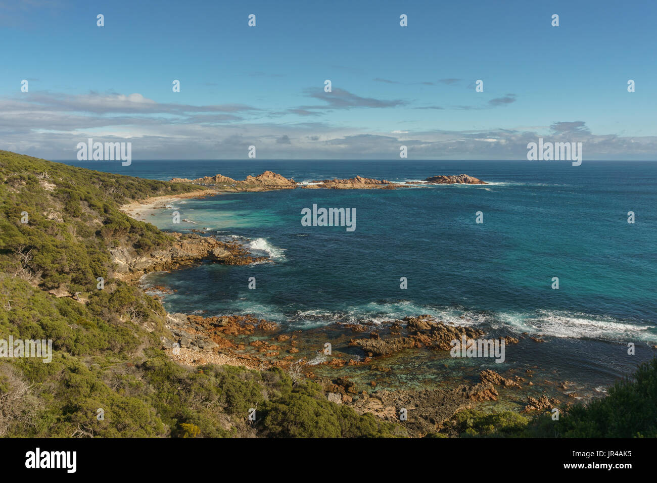 Canal rocks surrounded by blue waters of Indian Ocean, Margaret river ...